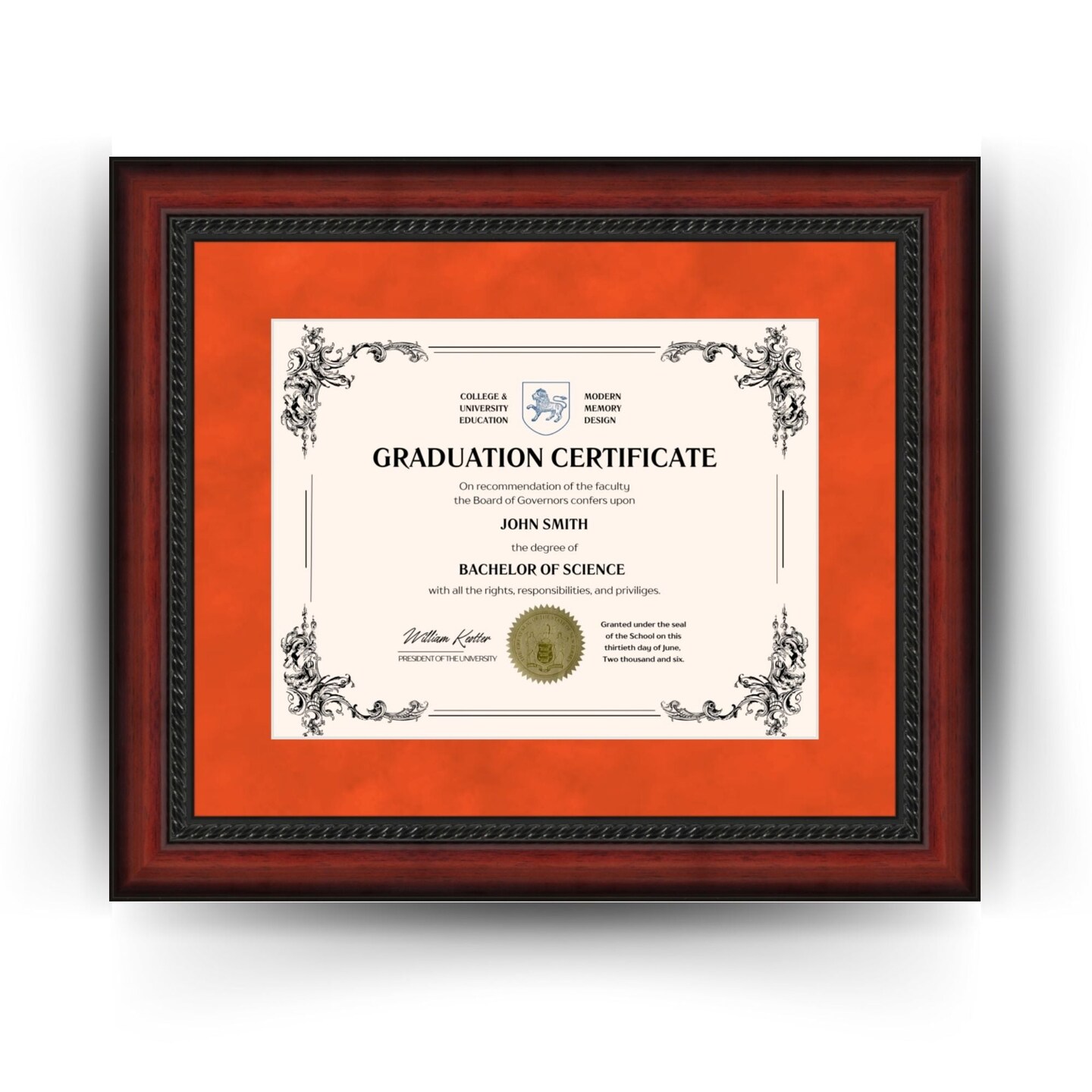 Princeton University 11x14 Diploma Frame for 8.5x11 Certificate Orange ...