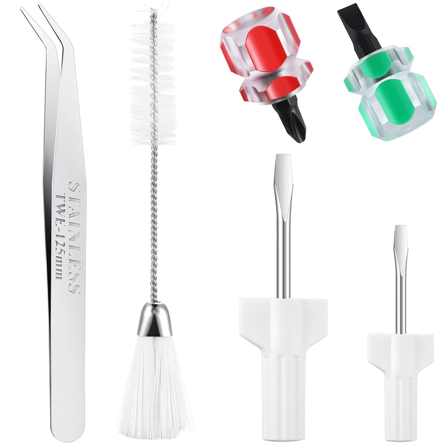 6 Pieces Sewing Machine Cleaning Kit Includes Tweezers Double Headed Lint Brush 4 Pieces Short ...
