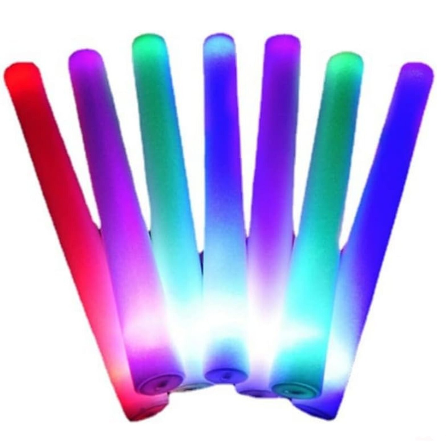 24Pcs LED Baton 16" Foam Sticks Set Light Up Flashing Glow in the Dark ...