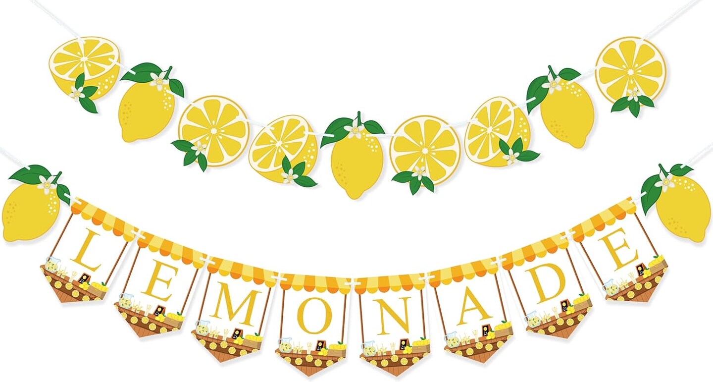 Lemonade Stand Supplies Banner Lemonade Sign Lemon Garland for Summer ...