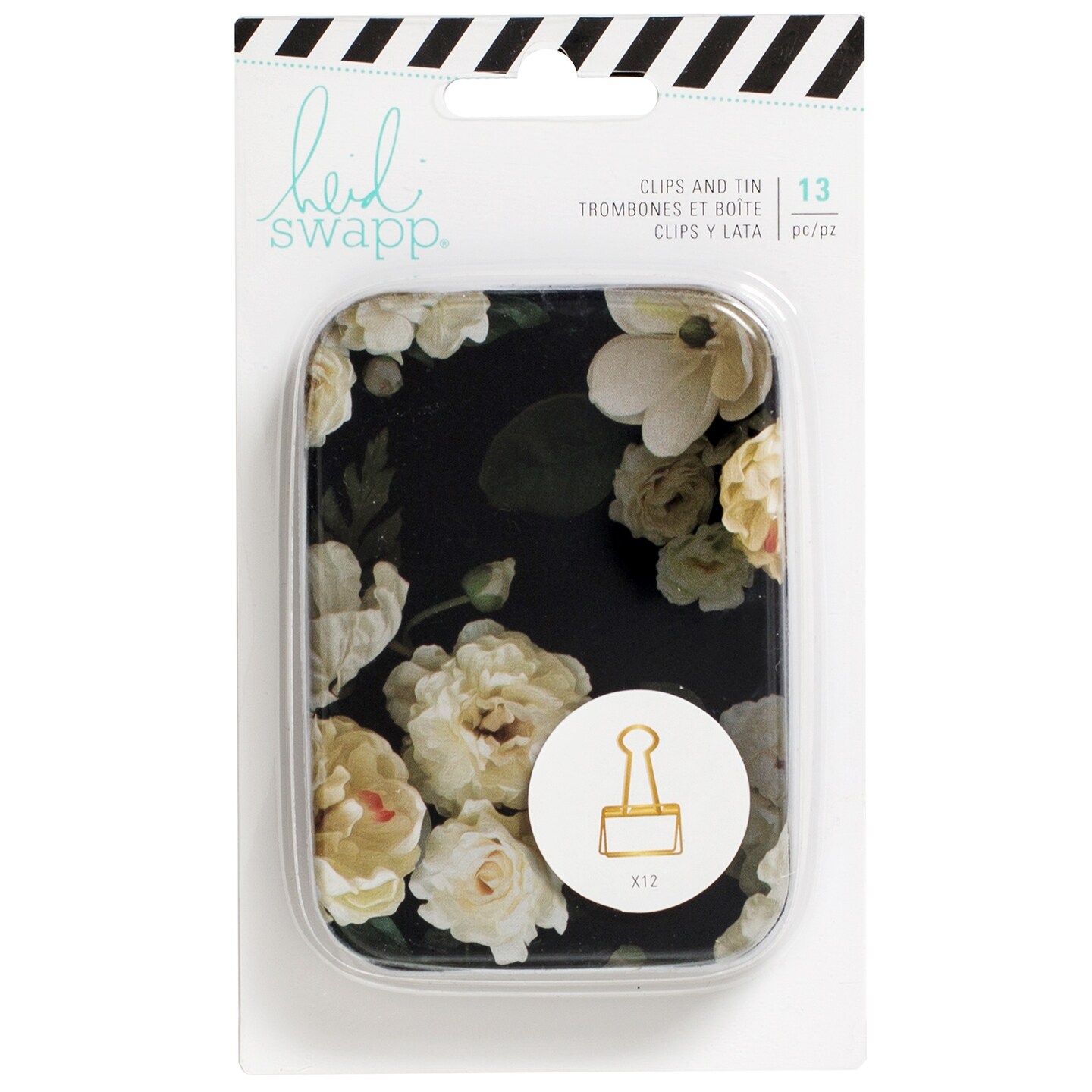 Heidi Swapp Magnolia Jane Gold Binder Clips 12/Pkg-In A Reusable Tin ...