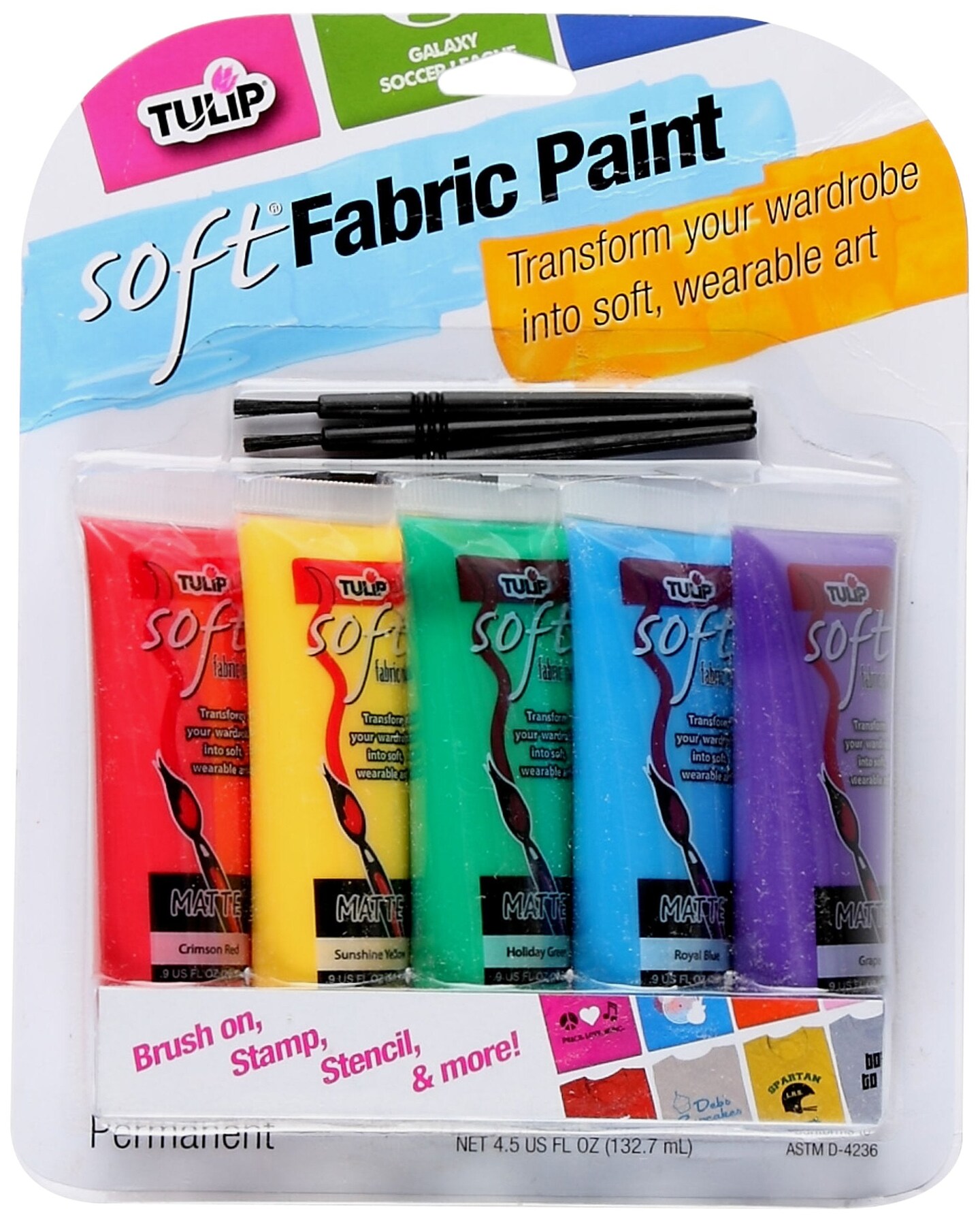 Soft Fabric Paint, 5-Pack, Multicolor | Michaels