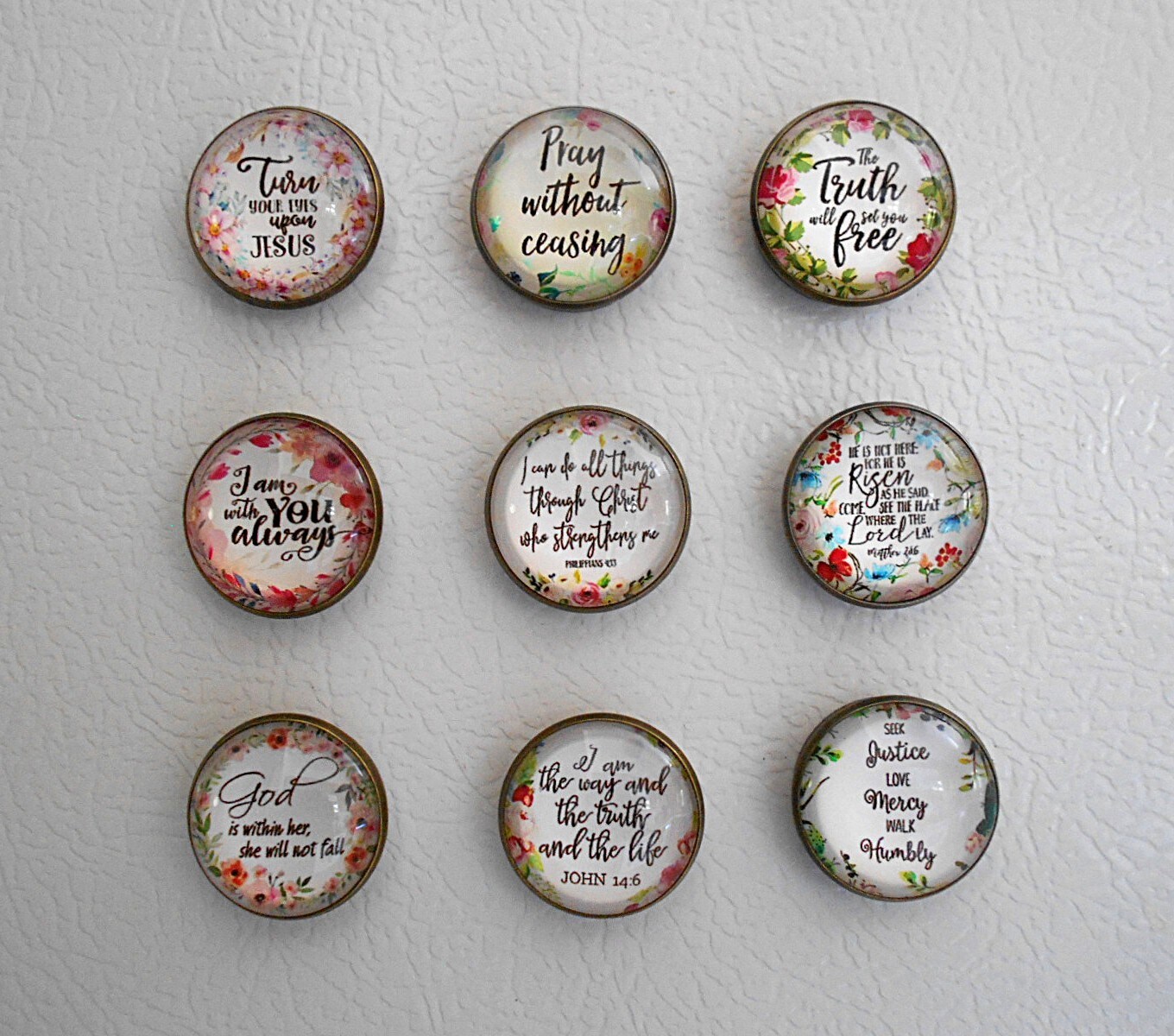 Refrigerator Magnets with Religious Sayings, Set of 9 | MakerPlace by ...