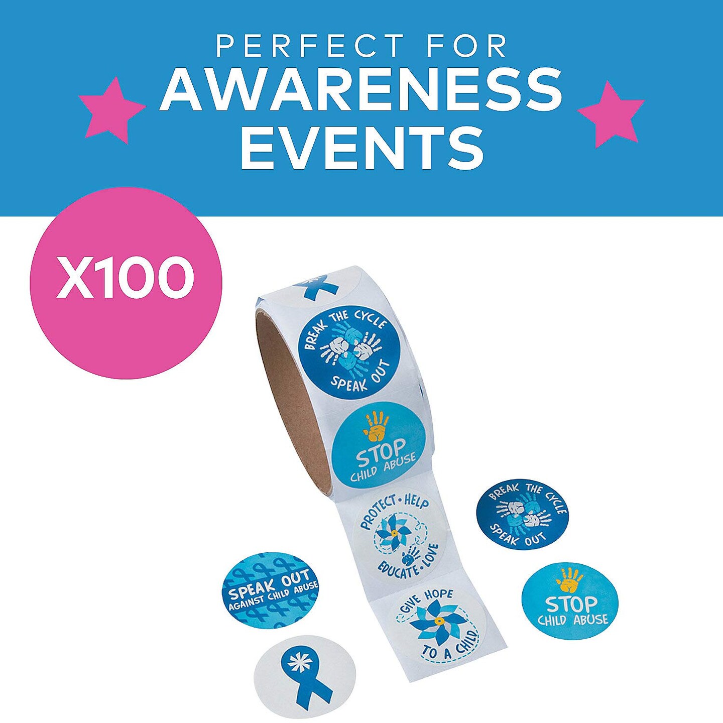1 1/2" Child Abuse Awareness Paper Sticker Roll 100 Pc | Michaels