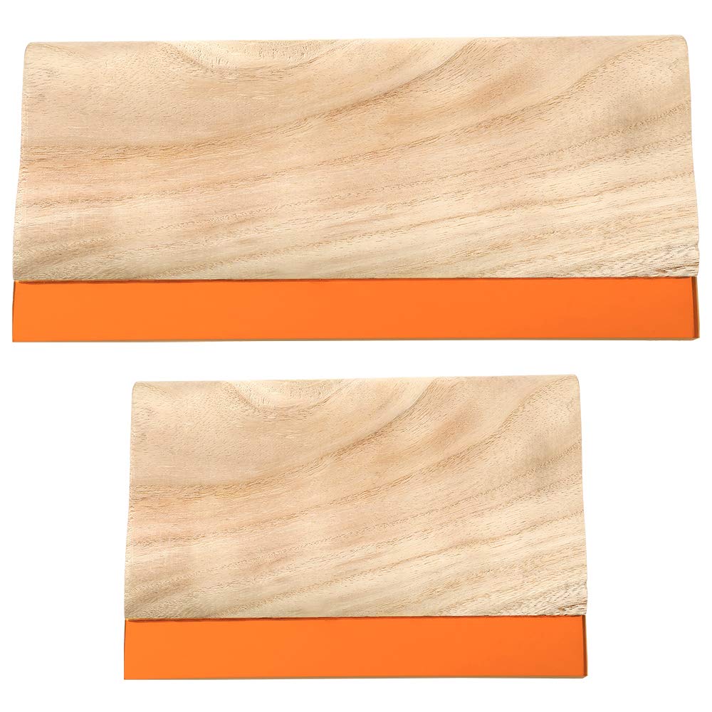 2 Pieces 2 Sizes Screen Printing Squeegee, 75 Durometer Wooden Ink ...