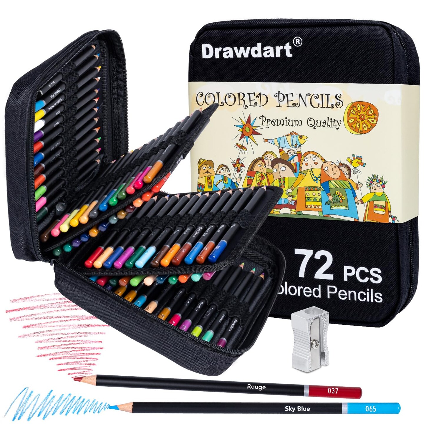 Colored Pencils for Adult Coloring, 72-Color Professional Soft Core ...