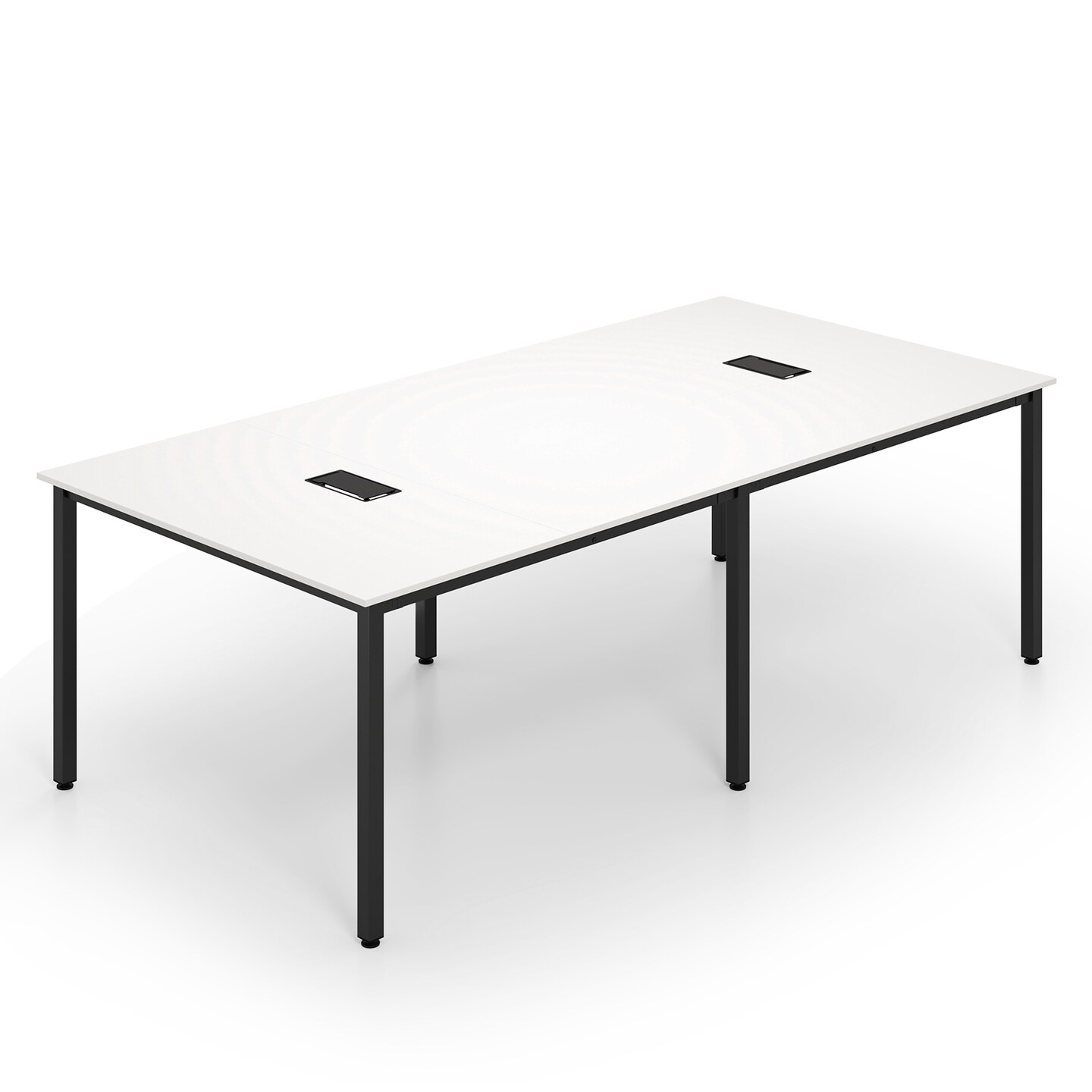 Conference Table with Metal Frame, Cable Grommets and Adjustable Feet ...
