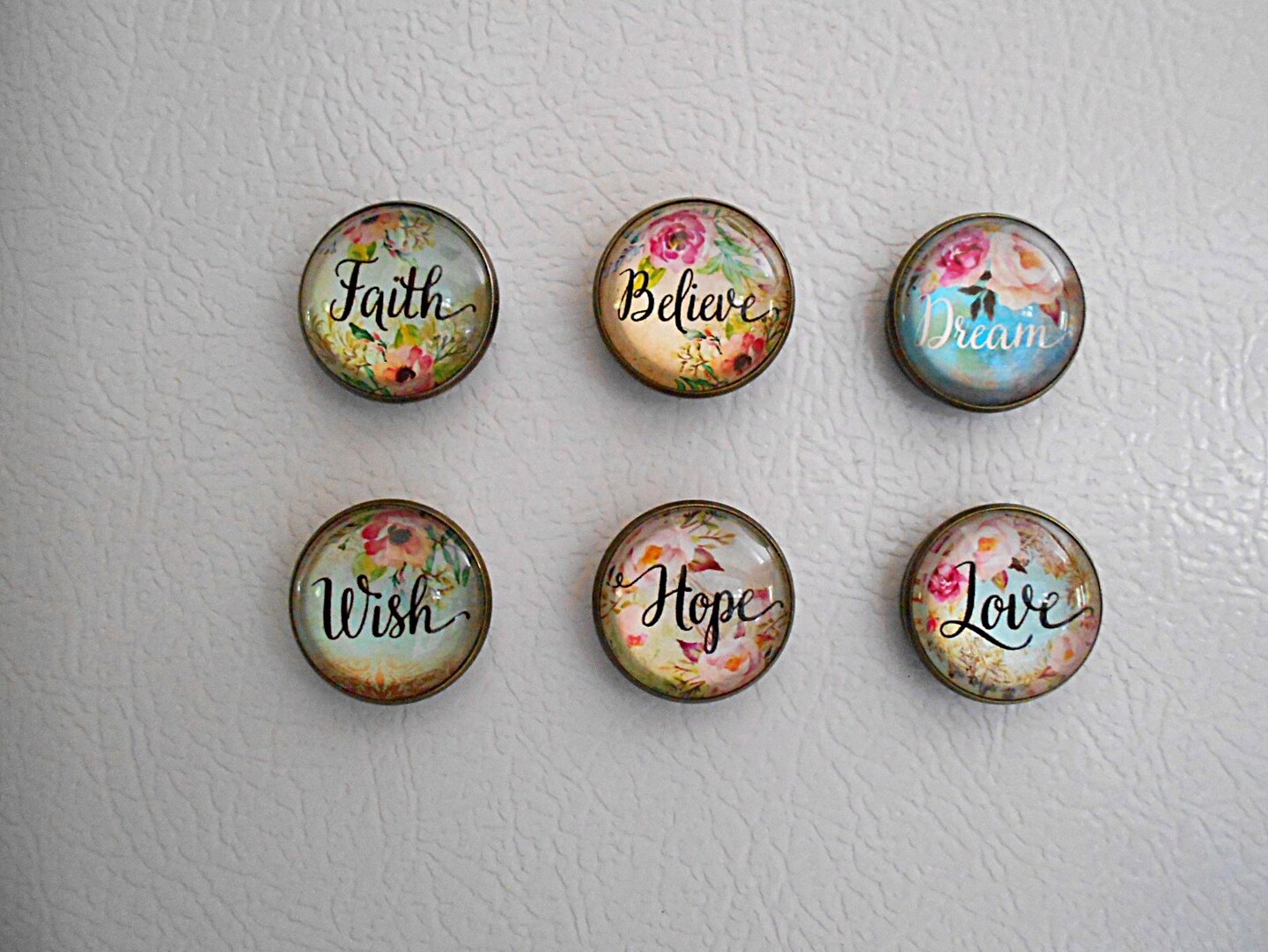 Refrigerator Magnets with Inspirational Words, Set of 6 | MakerPlace by ...