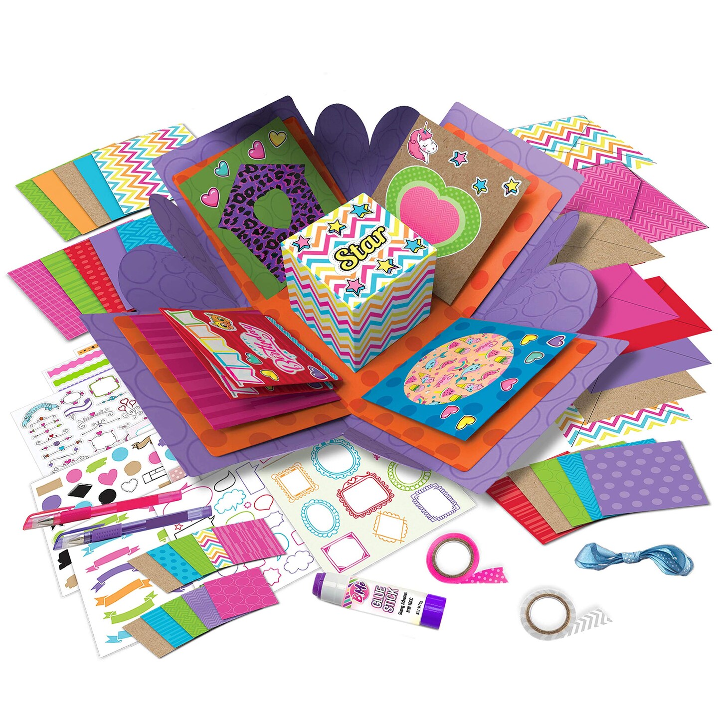 B Me Card Making Kit for Kids - Arts and Crafts Box - DIY Holiday ...