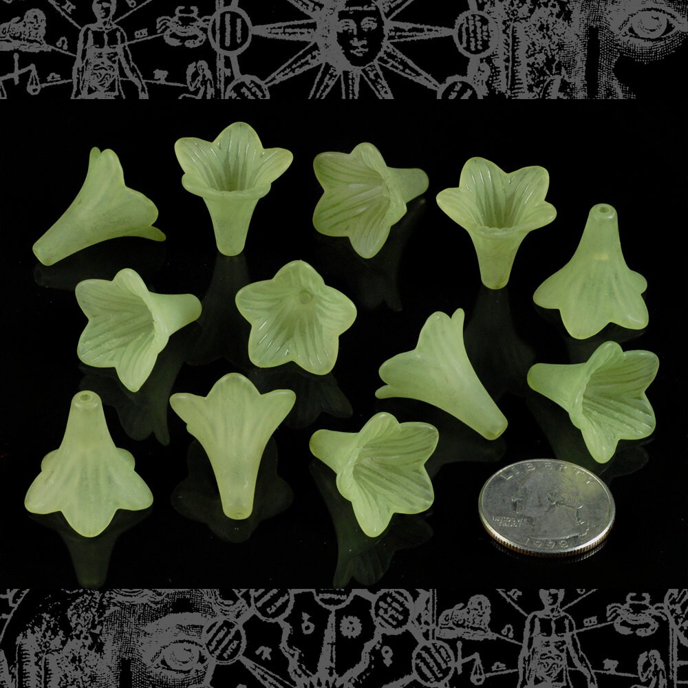 23mm x 21mm Lime Green Resin Flower Caps - Set of Twelve- FW1-11 | Michaels