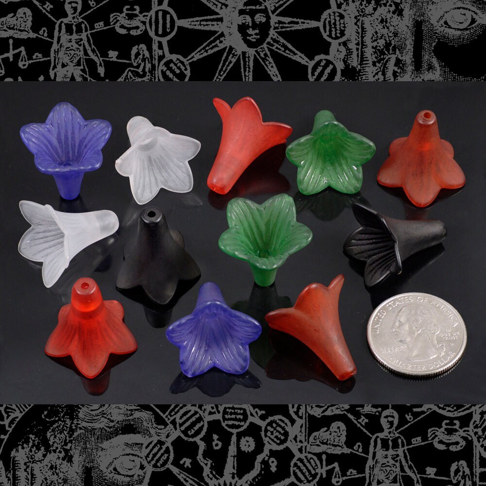 23mm x 21mm Color Mix Resin Flower Caps - Set of Twelve - FW1-21 | Michaels