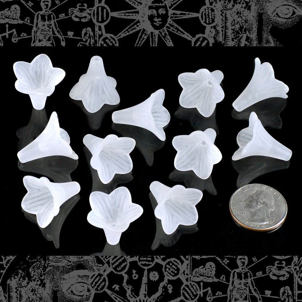 23mm x 21mm White Resin Flower Caps - Set of Twelve - FW1-2 | Michaels
