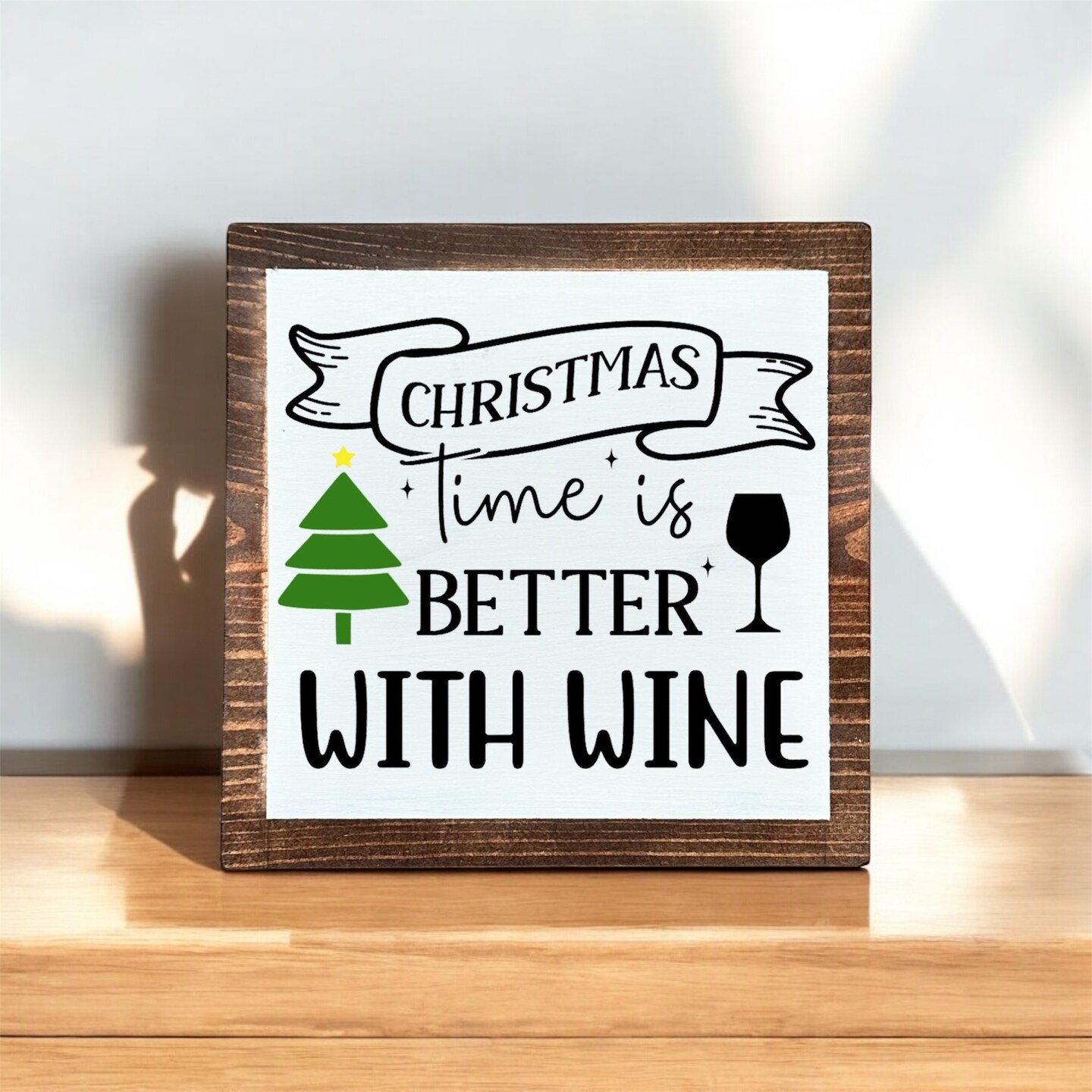 Christmas decor, Small Wood Signs, Tiered Tray decor, wine signs ...