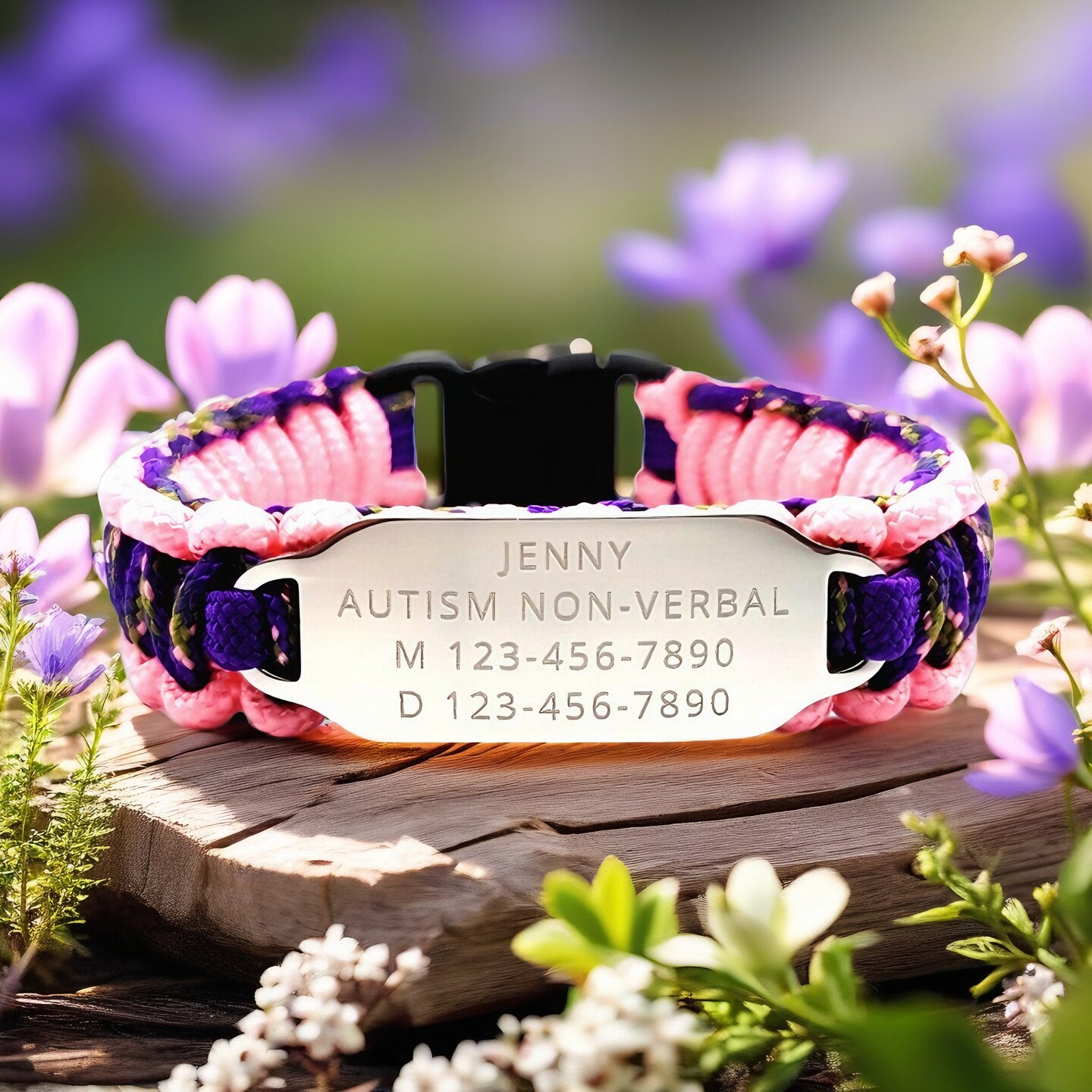 Emergency Contact Thin 275 Paracord Bracelet for Kids or Adults with ...