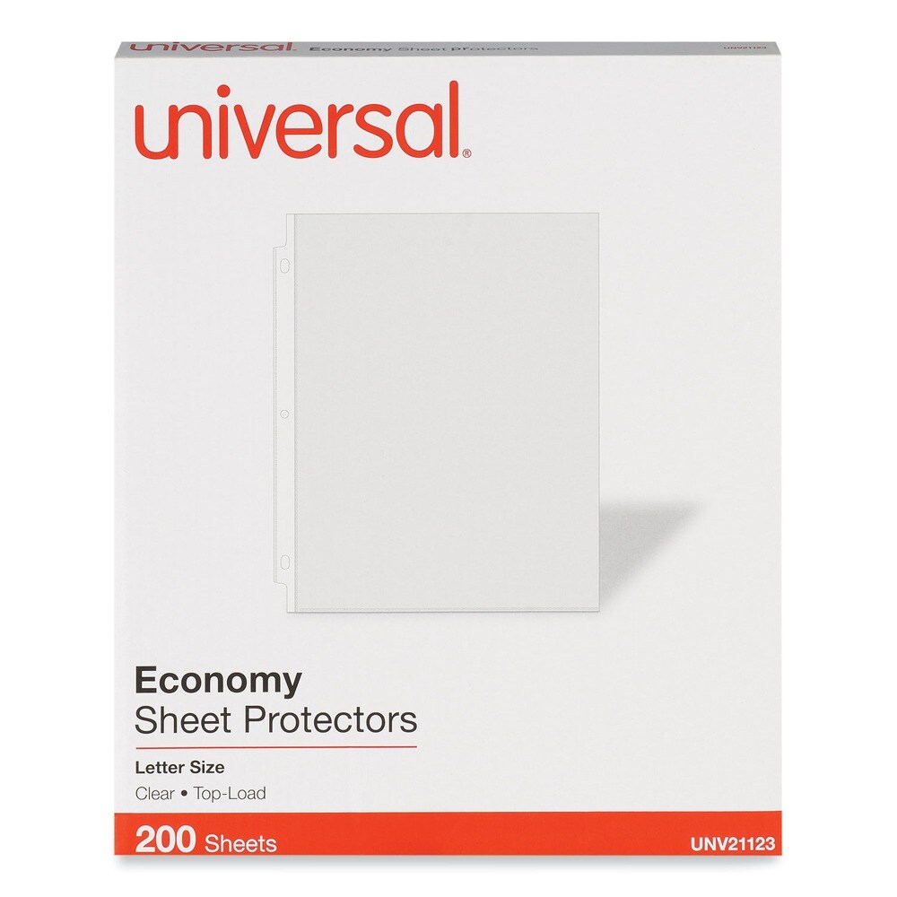 Universal 8-1/2 in. x 11 in. Economy Standard Sheet Protector - Clear ...