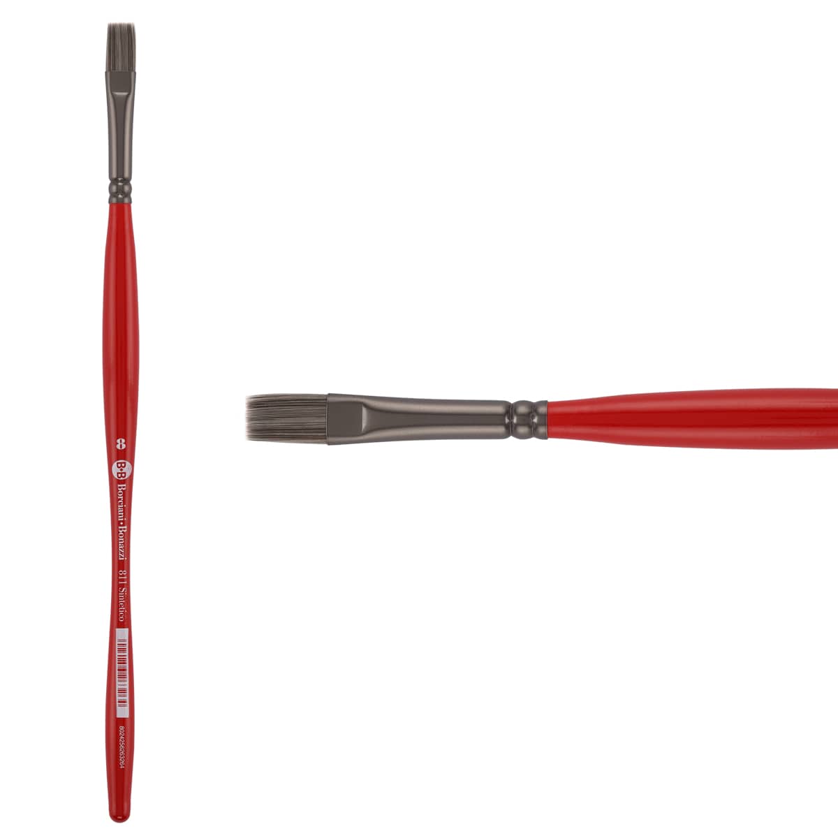 Borciani e Bonazzi Unico Silver Synthetic Series 811 Paint Brush, Flat ...