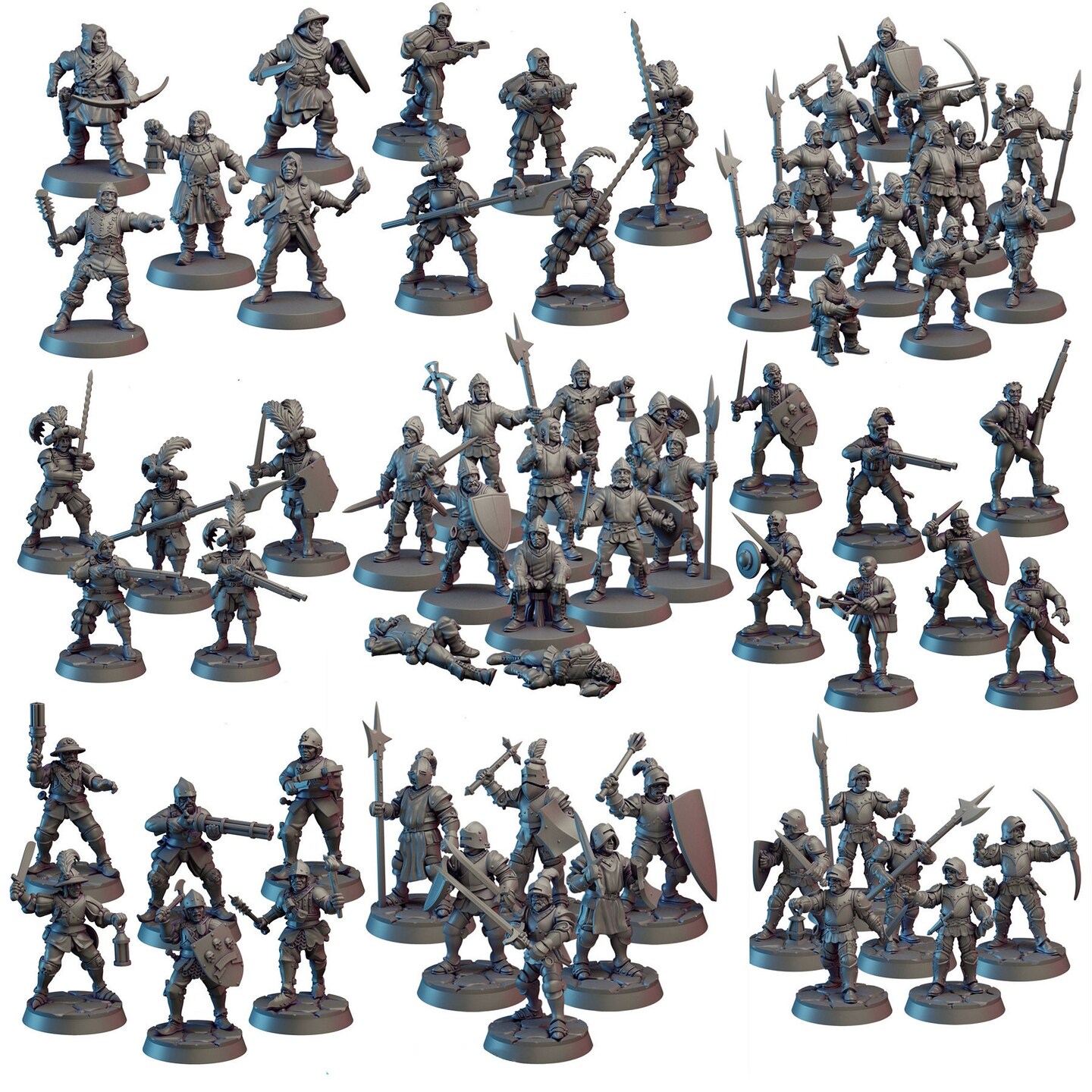 62pc DnD Guards Starter Pack, Human Guards, Elite Mercenaries Dungeons ...