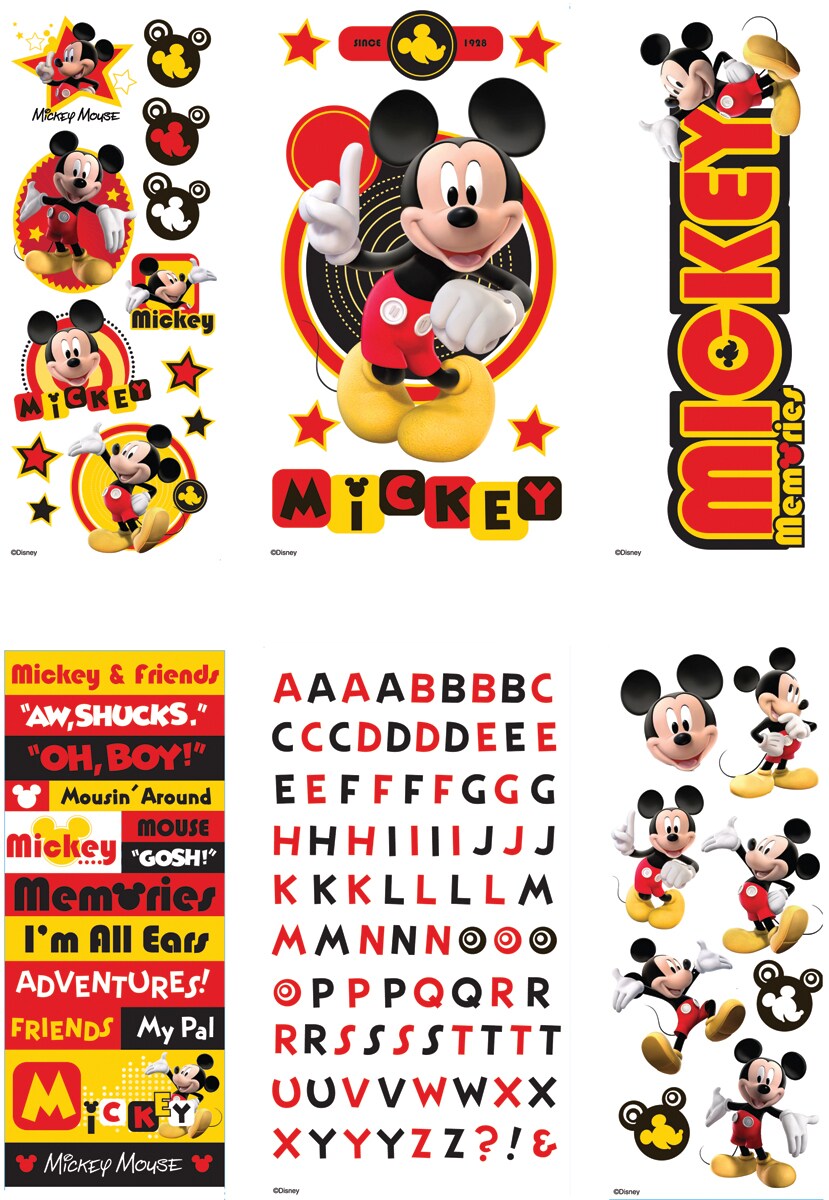 EK Disney Value Sticker Set - 4 Dimensional & 2 Flat Sheets-Mickey ...