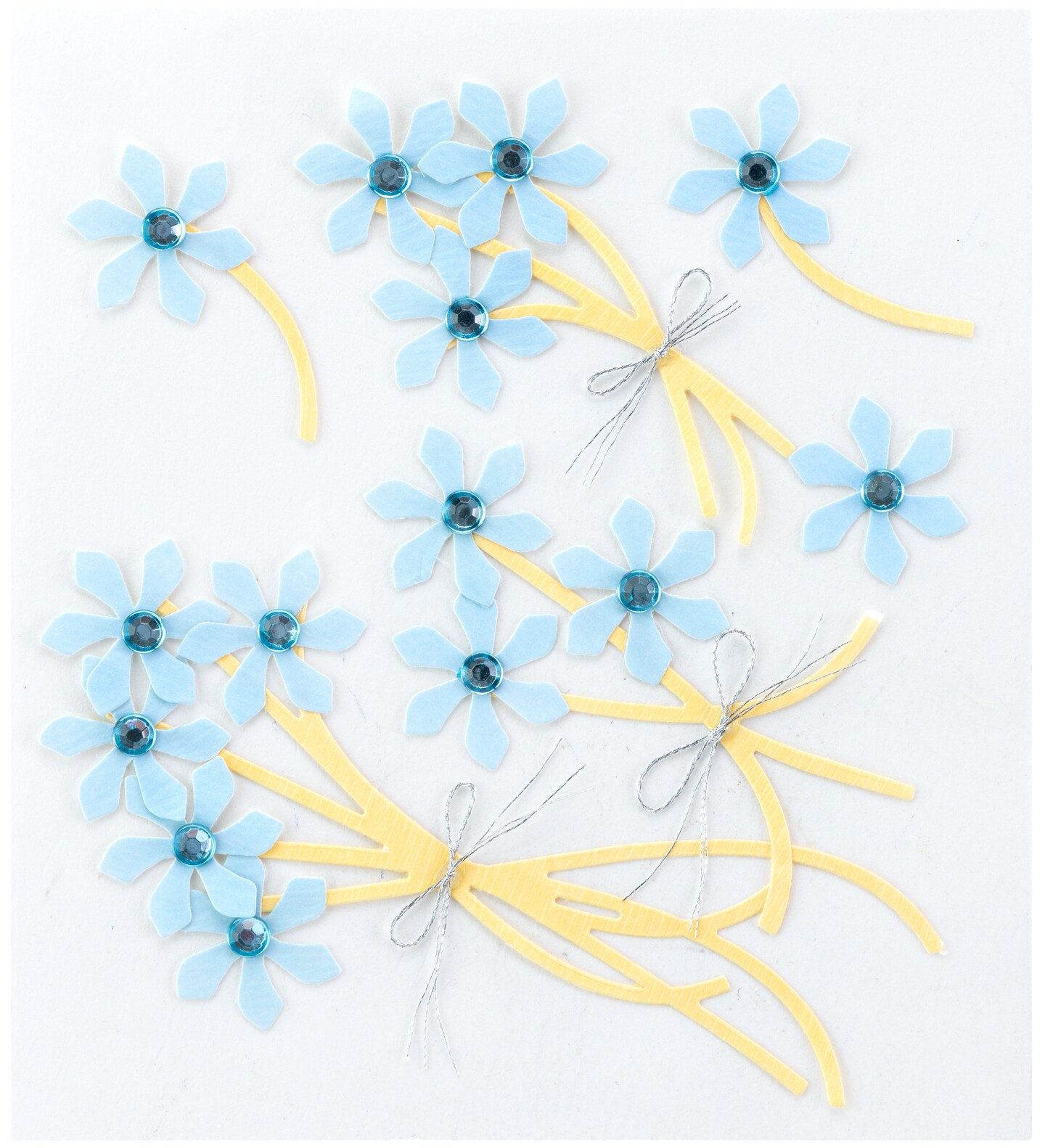 Jolee's Boutique Dimensional Stickers, Color: Blue Jeweled Flowers ...