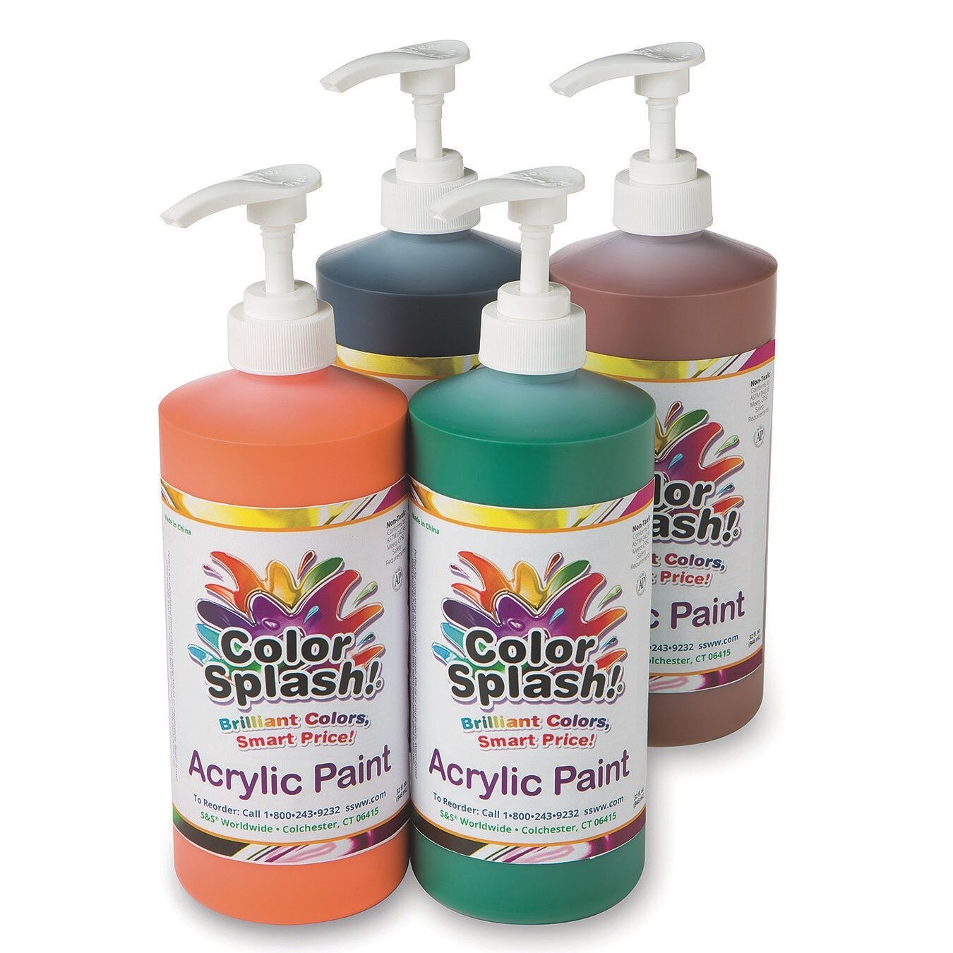 Color Splash!® Acrylic Paint Assortment, 32 oz. (Set of 4), Count: 4 ...