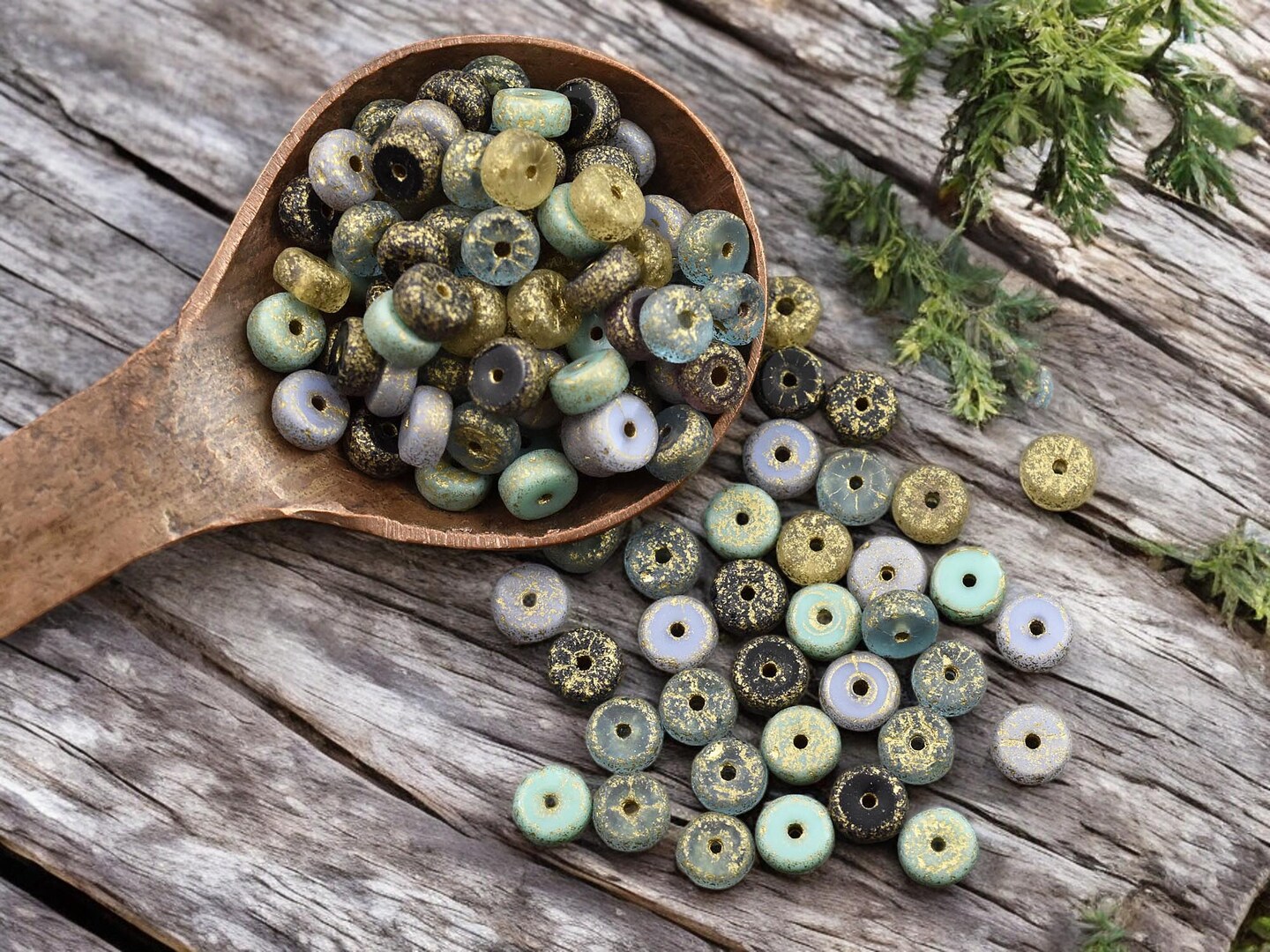 *50* 6x3mm Gold Washed Etched Mixed Heishi Beads | Michaels