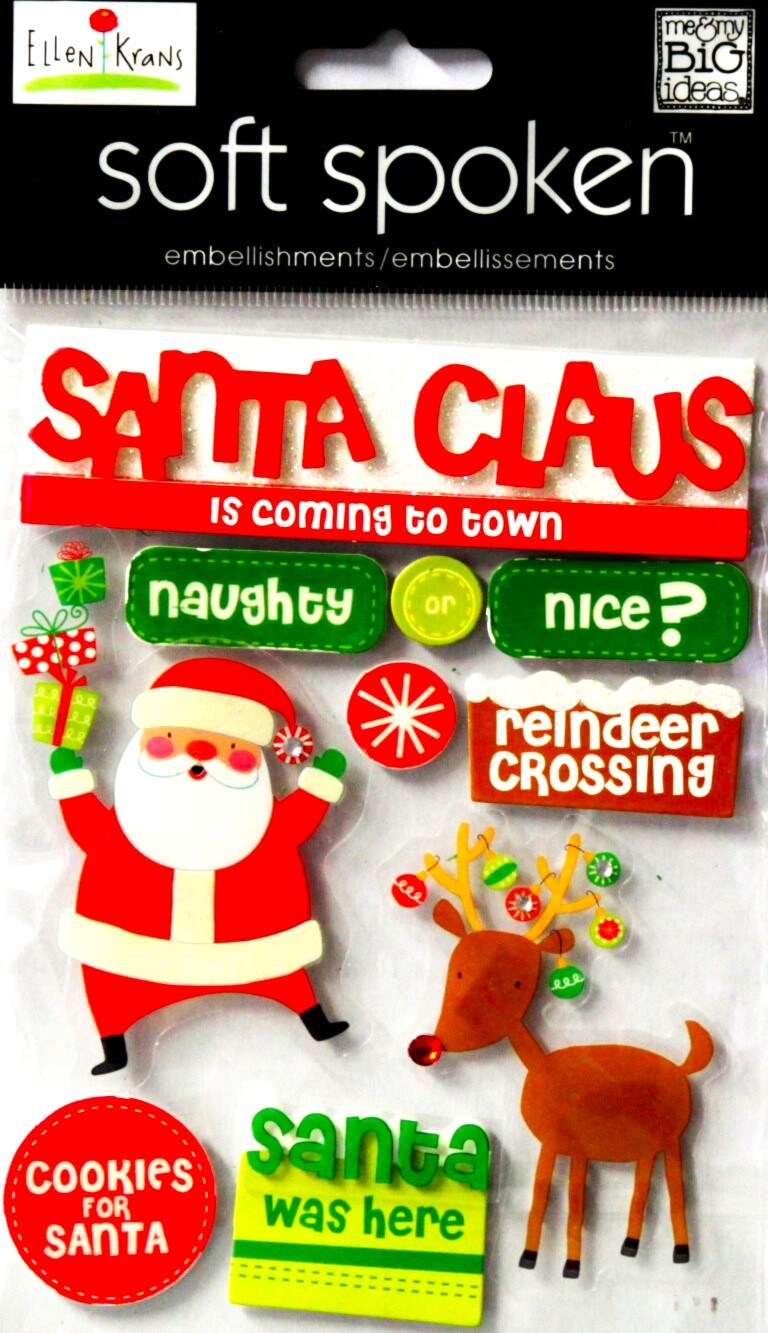 Me & My Big Ideas Soft Spoken Ellen-Santa Claus Dimensional Stickers ...