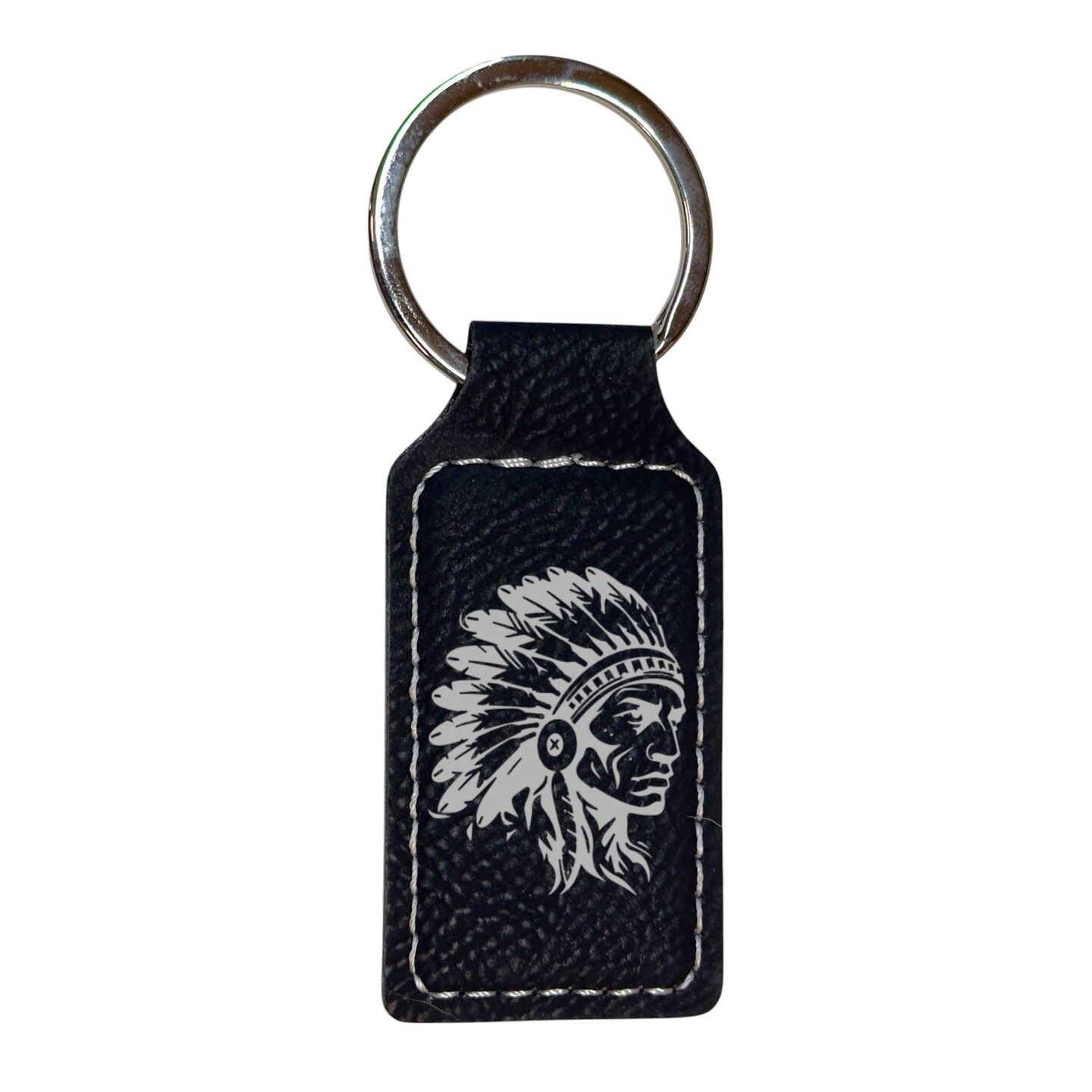 Keychain - Rectangle - Indian Chief - Leather | Michaels