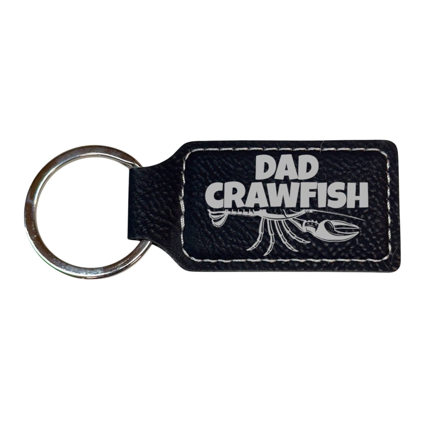 Keychain - Rectangle - Dad Crawfish - Leather | Michaels