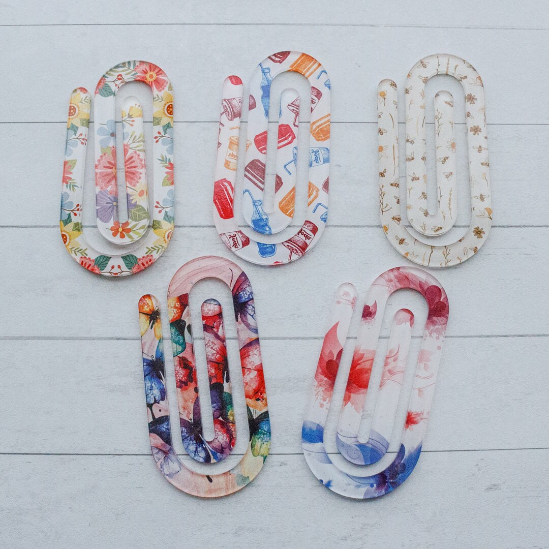 Large Acrylic Paperclip Bookmarks. 5 to choose from! | MakerPlace by ...