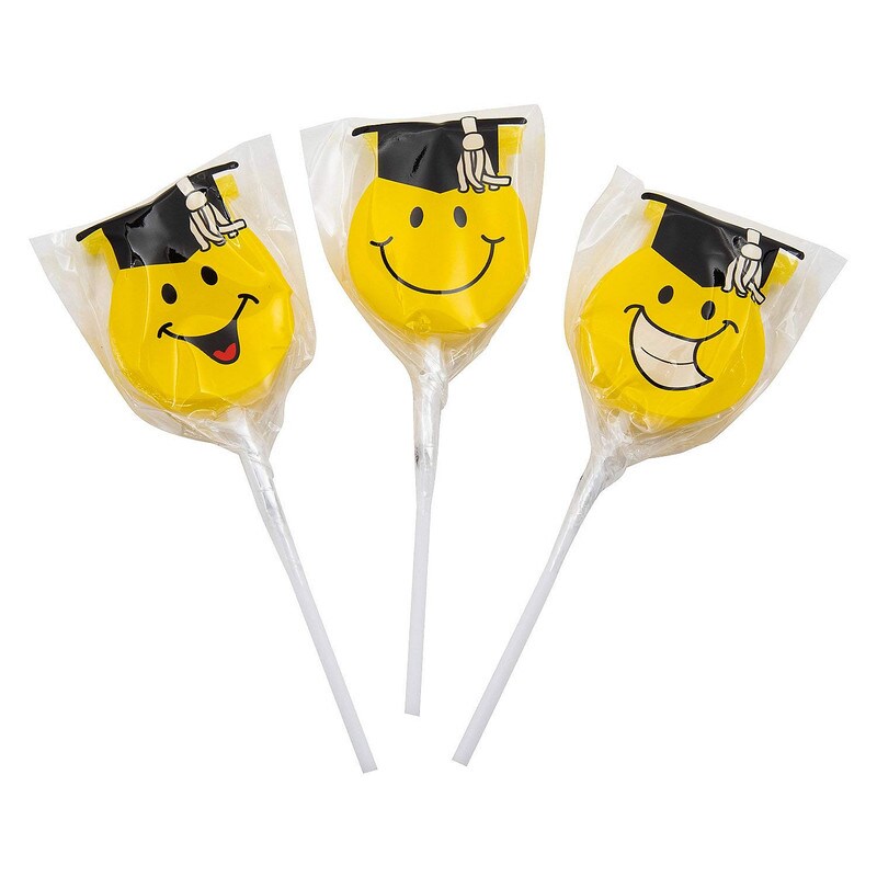 Smile Face with Graduation Hat Pineapple Lollipops 12 Pieces | Michaels