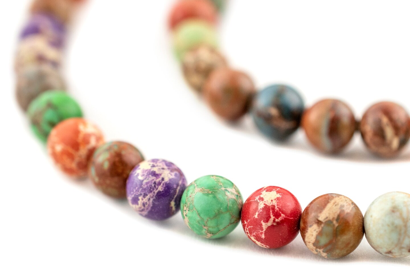The Bead Chest Rainbow Sea Sediment Jasper Beads (10mm): Organic ...