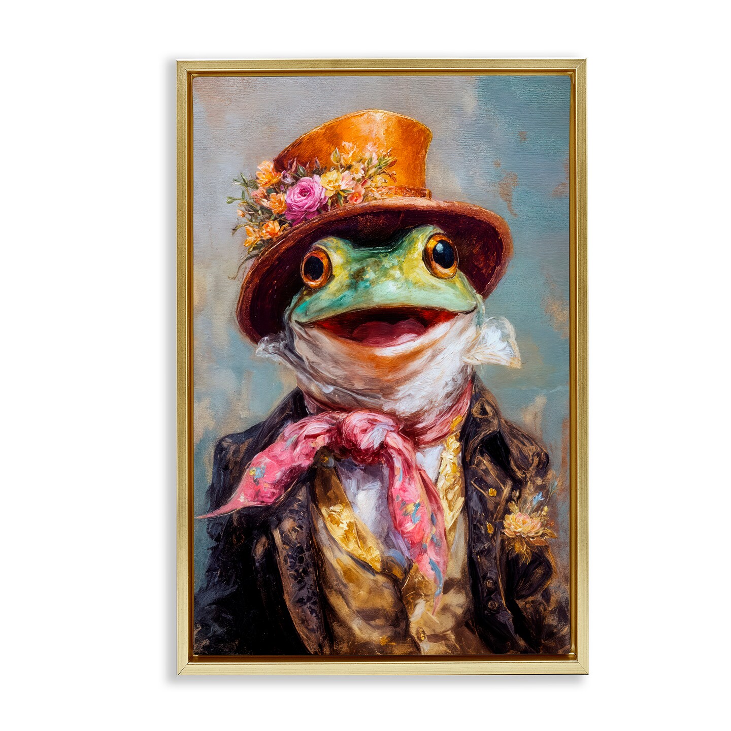 Victorian Frog Portrait Floating Frame Canvas Art | Michaels