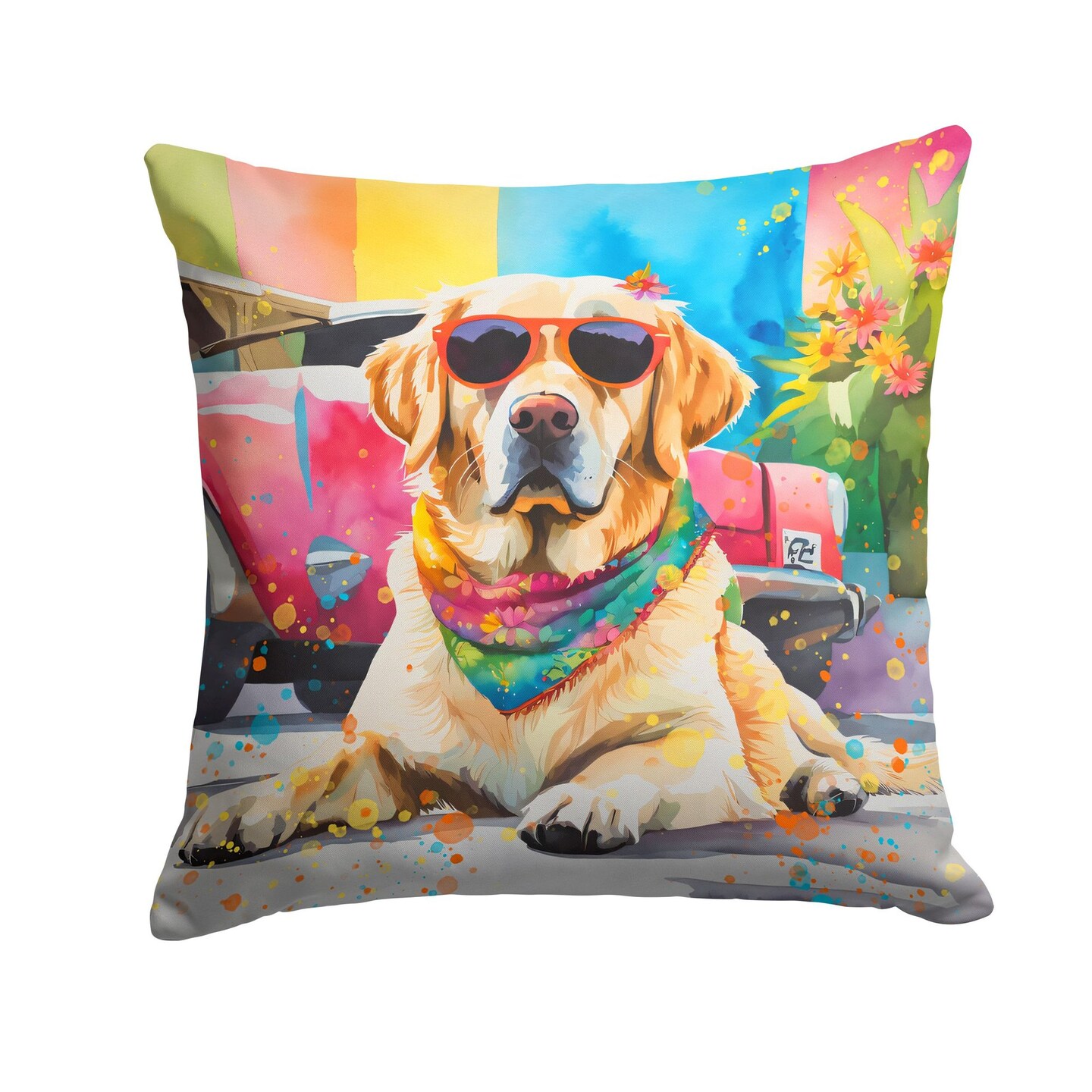 Edge Collections - 14" X 14" - Yellow - Dawg Throw Pillow Labrador ...