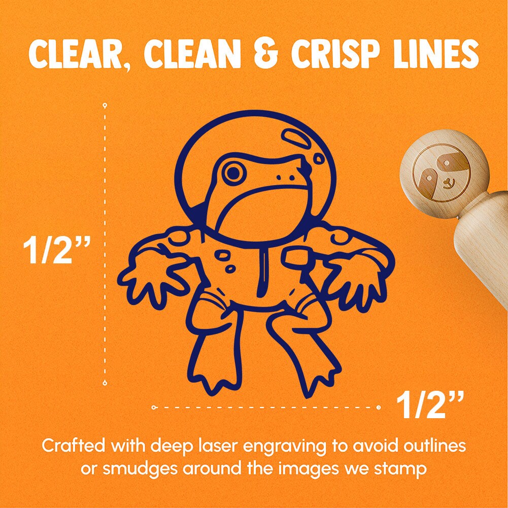 Space Frog in Spacesuit Science Fiction Rubber Stamp for Stamping ...