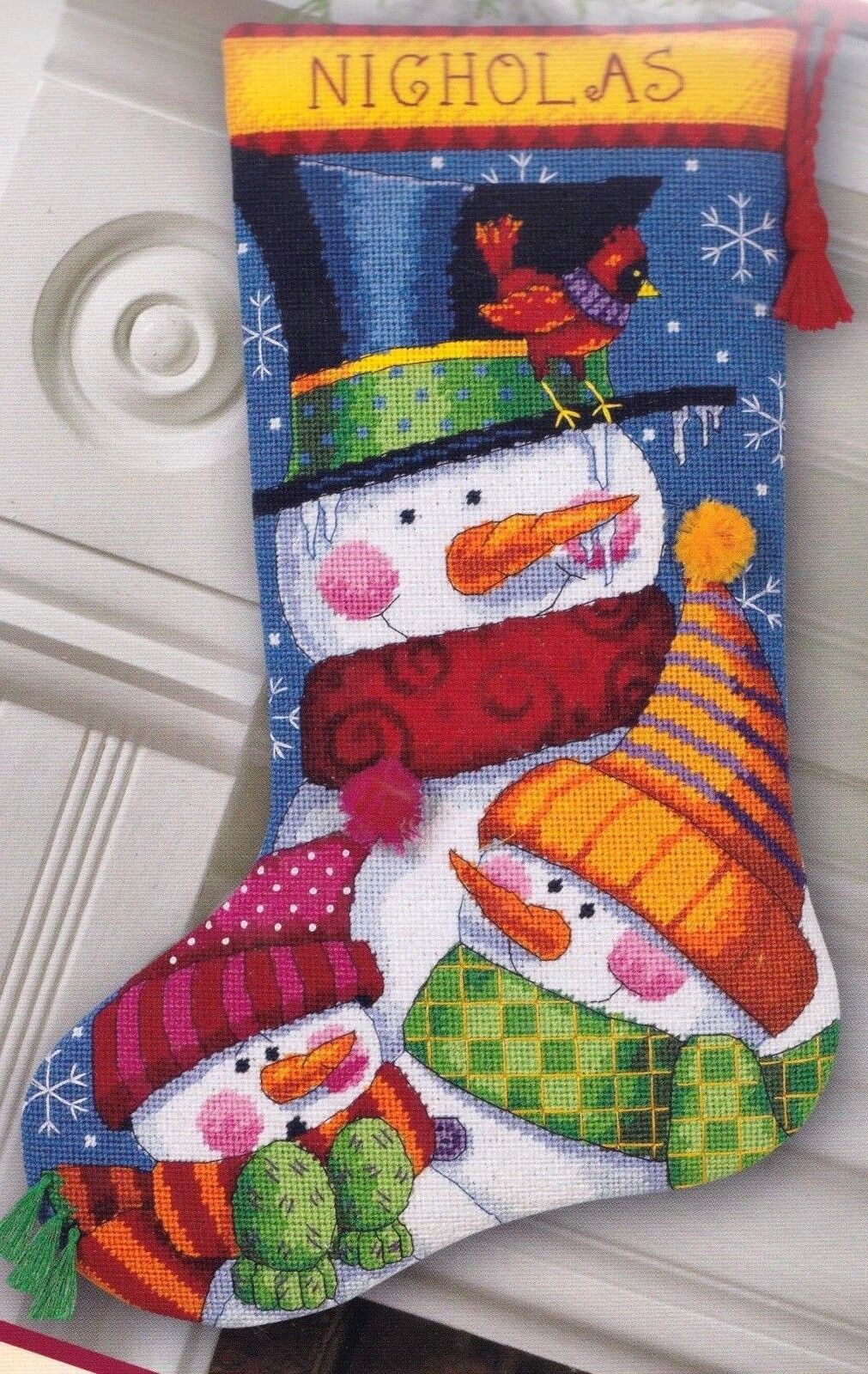 DIY Dimensions Freezin Season Snowman Christmas Needlepoint Stocking ...