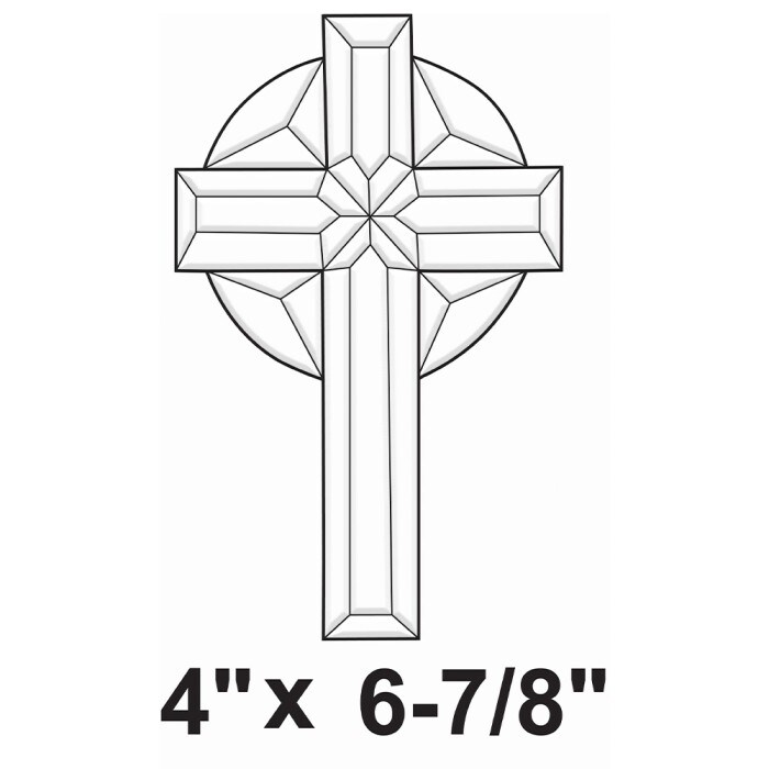 4"x 6-7/8" Exquisite Stained Glass Celtic Cross Bevel Cluster EC153 ...
