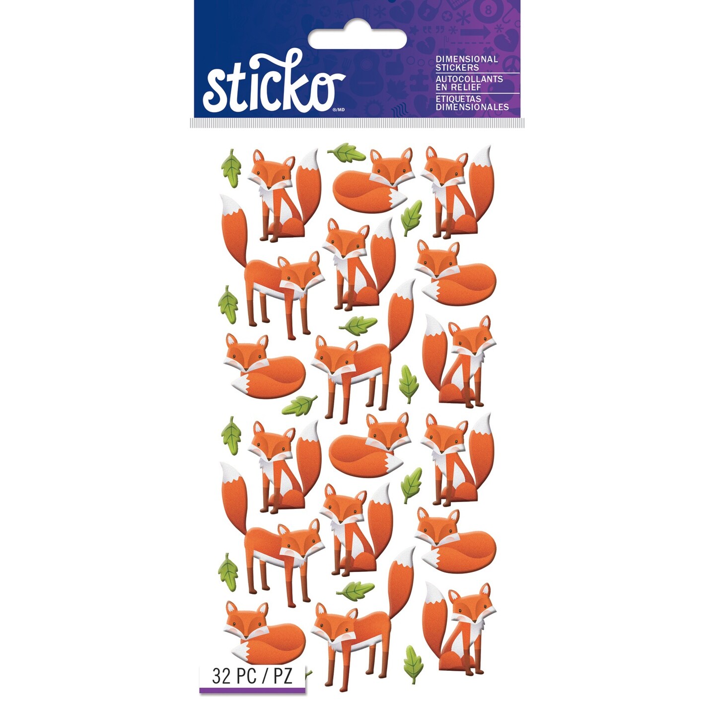 Sticko Stickers-Foxes, Count: 1 | Michaels