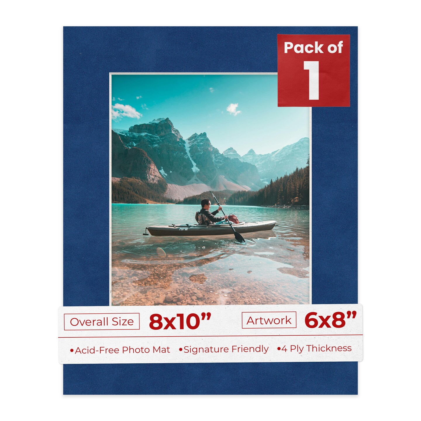 Brooke Blue Suede Mat Board for 8x10 Frames - Fits 6x8 Photos, Color ...