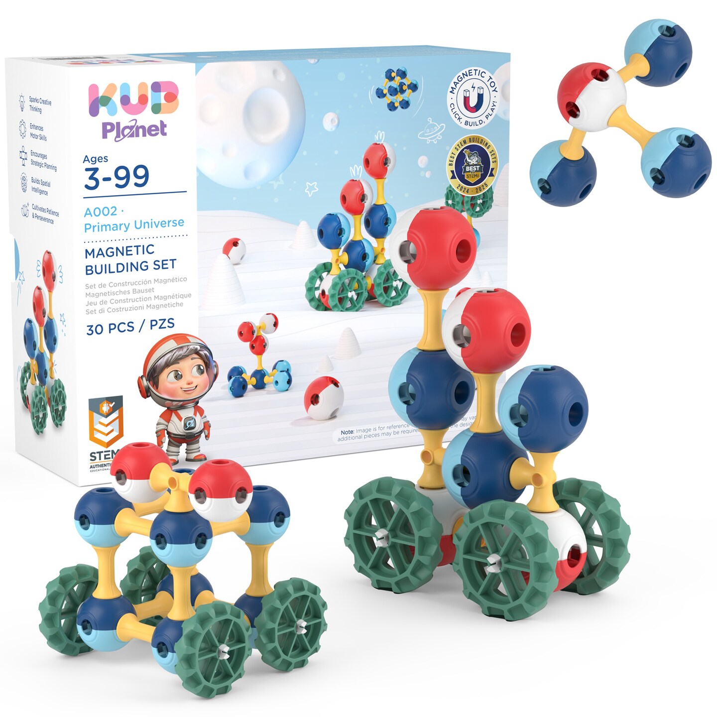 KUB Planet: Magnetic Building Set - Primary Universe - 30pc Space Color ...