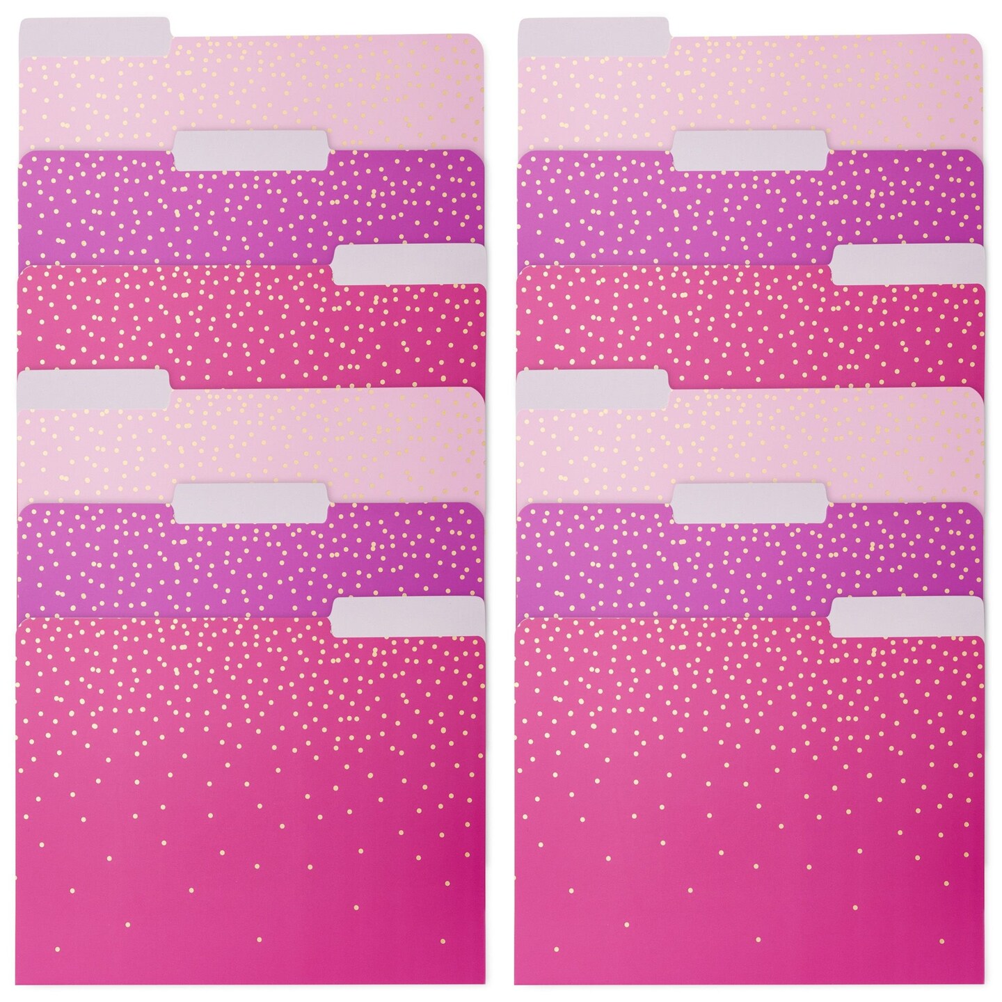 Pink Decorative File Folders, 1/3 Cut Tab, Letter Size, Gold Foil Dots ...