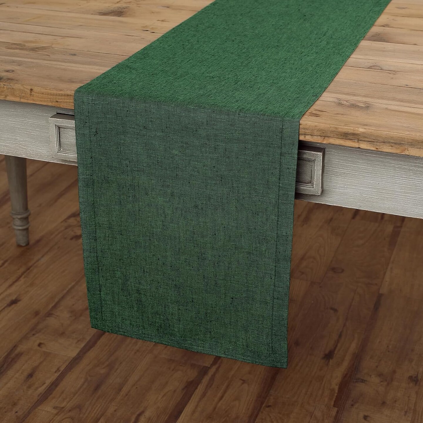 Forest Green Table Runner 108 Inches Long - Athena, 100% Pure Linen ...