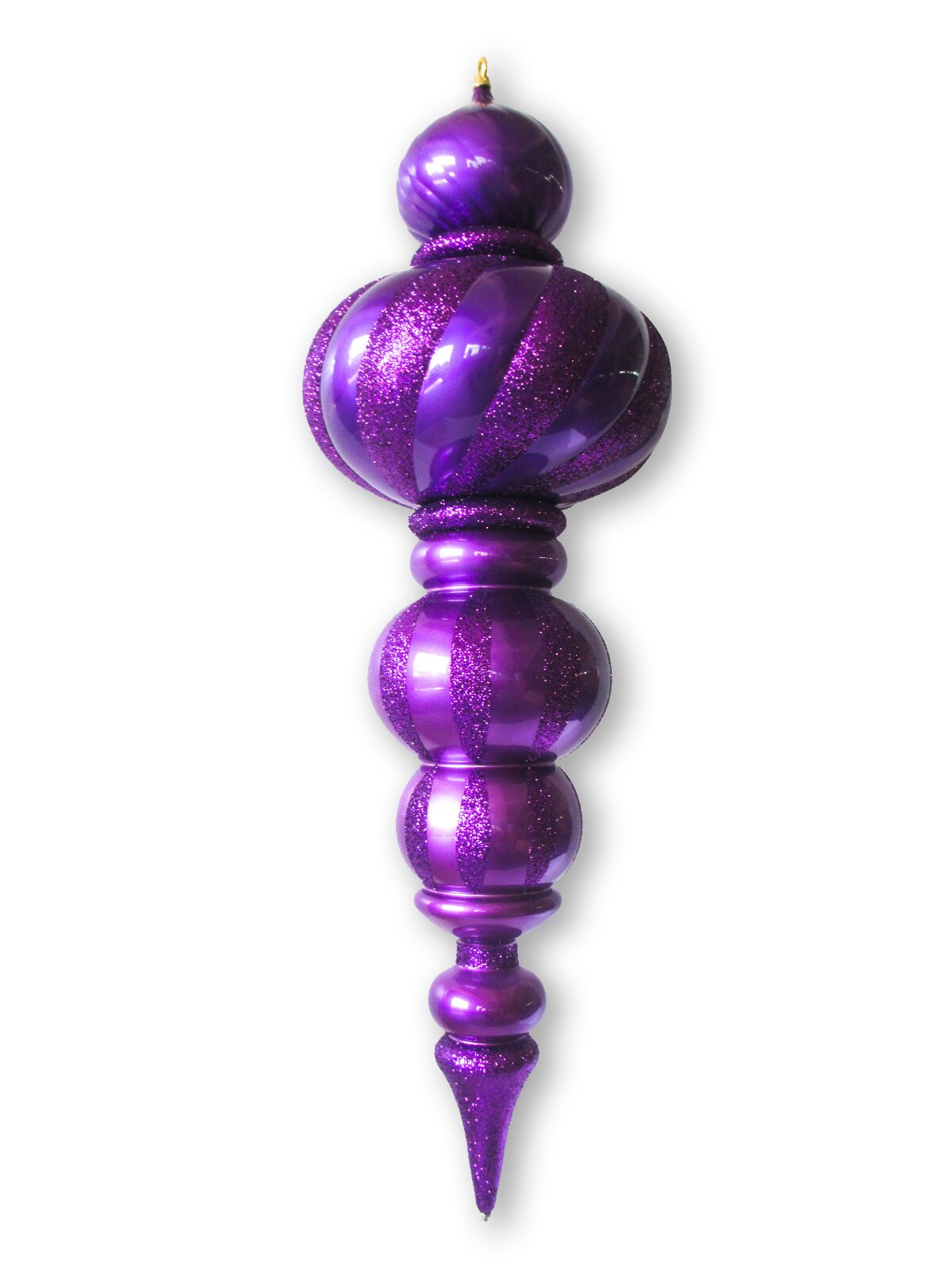 36" Large Purple Finial Ornament with Purple Glittered Stripes | Michaels