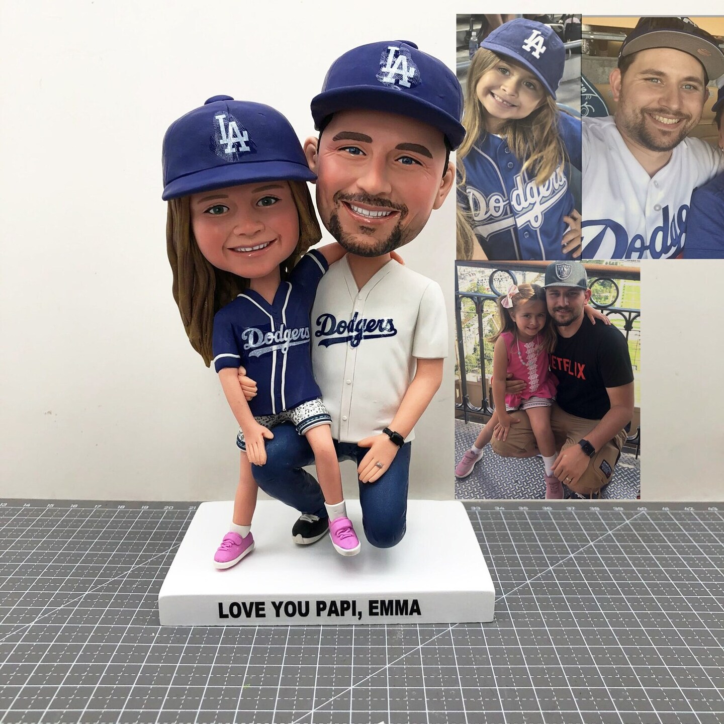 Custom Baseball Bobbleheads, Custom Father And Daughter Bobblehead, Custom 2 People Bobbleheads ...