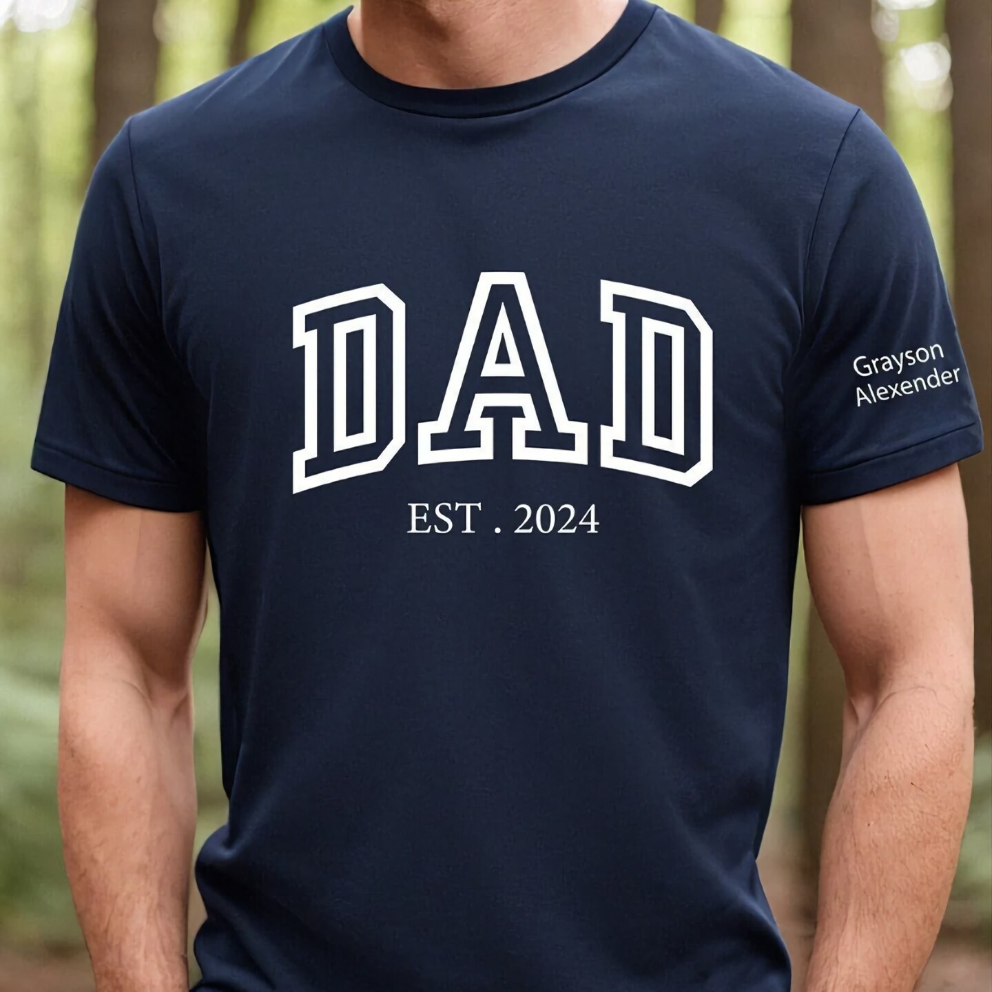 Personalized Dad Shirt, Kids Name on Sleeve Tshirt, Custom Shirts ...