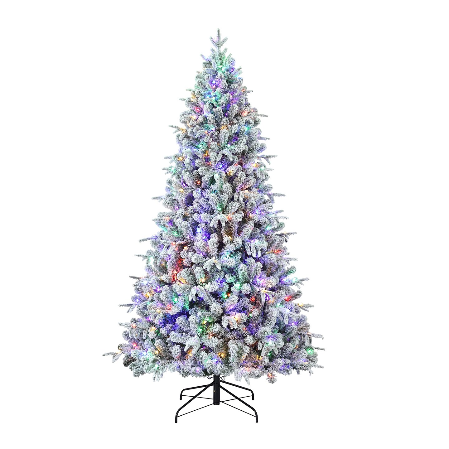 Haute Decor 7.5 Foot Tall Flocked Churchill FIR Tree - Color Changing ...