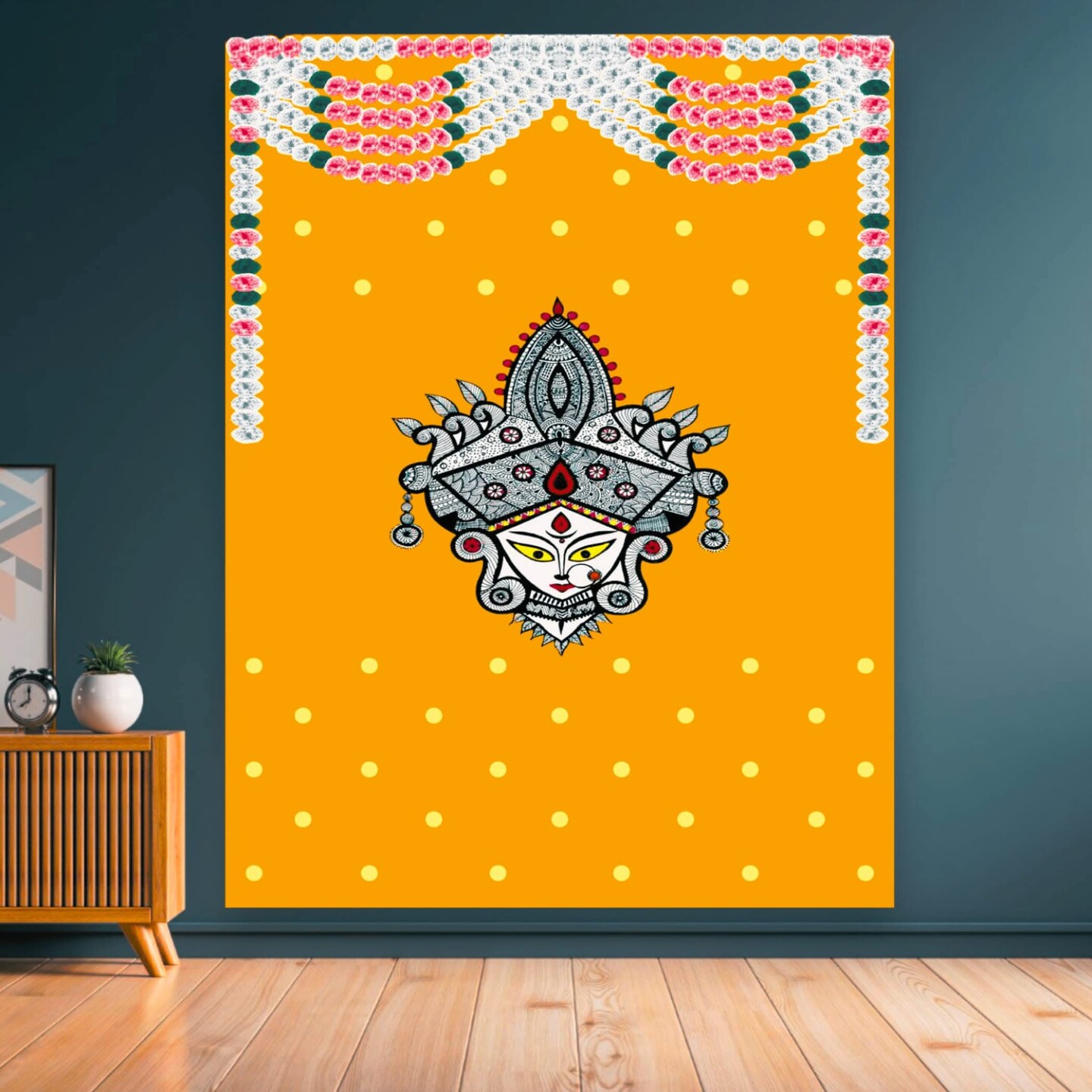 Indian Durga Mata Backdrop Traditional Cloth Durga Pooja Navratri ...