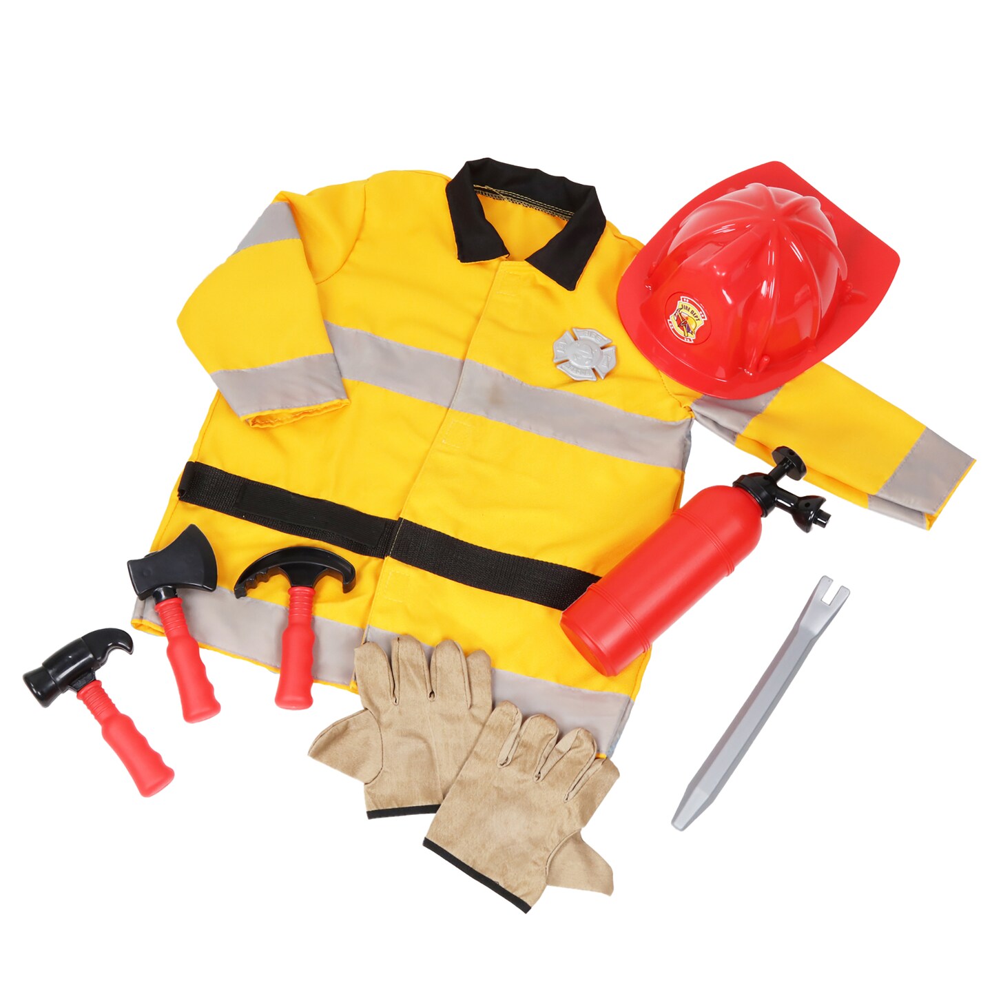 Playful Minds: Firefighter Roleplay Set - 10pc, Yellow & Red Costume ...