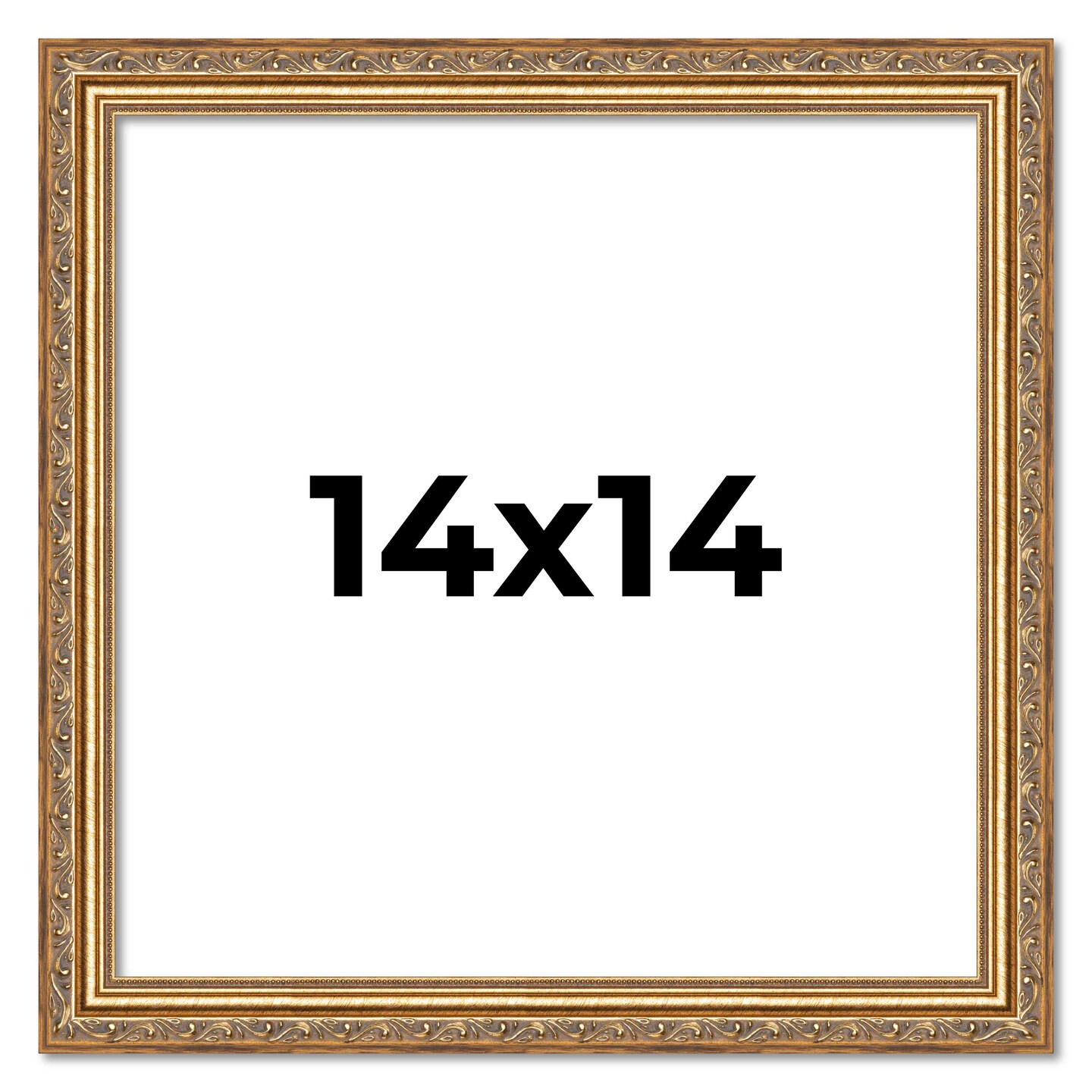 14x14 Solid Wood Antique Picture Frame with UV-Resistant Acrylic & Acid ...