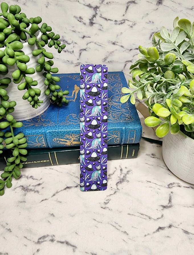 Alien Cat Bookmark, Space Bookmark, Cat Bookmark, Sci Fi Bookmark, Thin ...