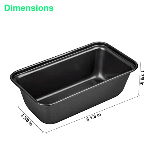 6 Pieces Mini Loaf Pans, Non-Stick Baking Bread Pan, Carbon Steel ...